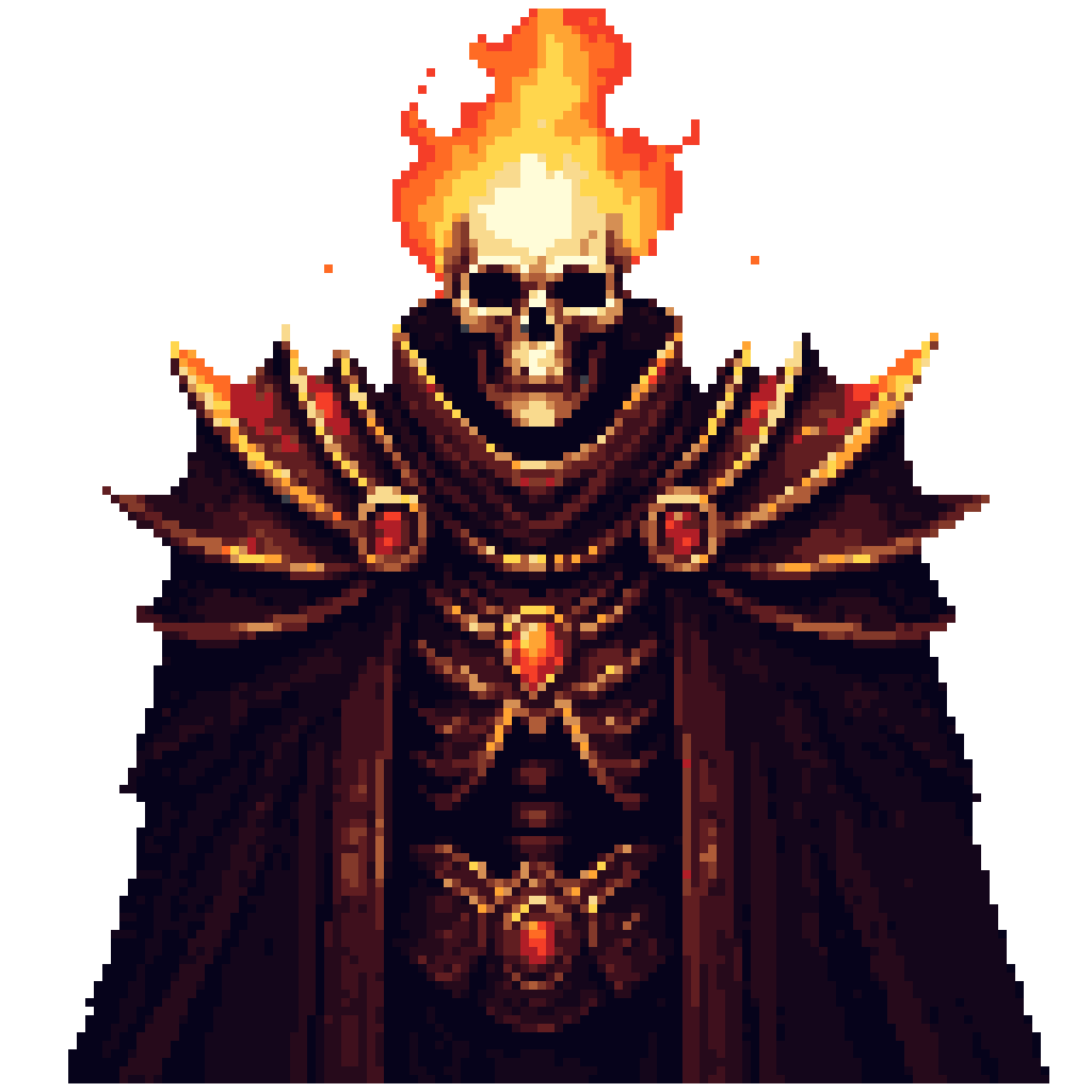Undead Sorcerer Flames: Dark Fantasy Lich Portrait