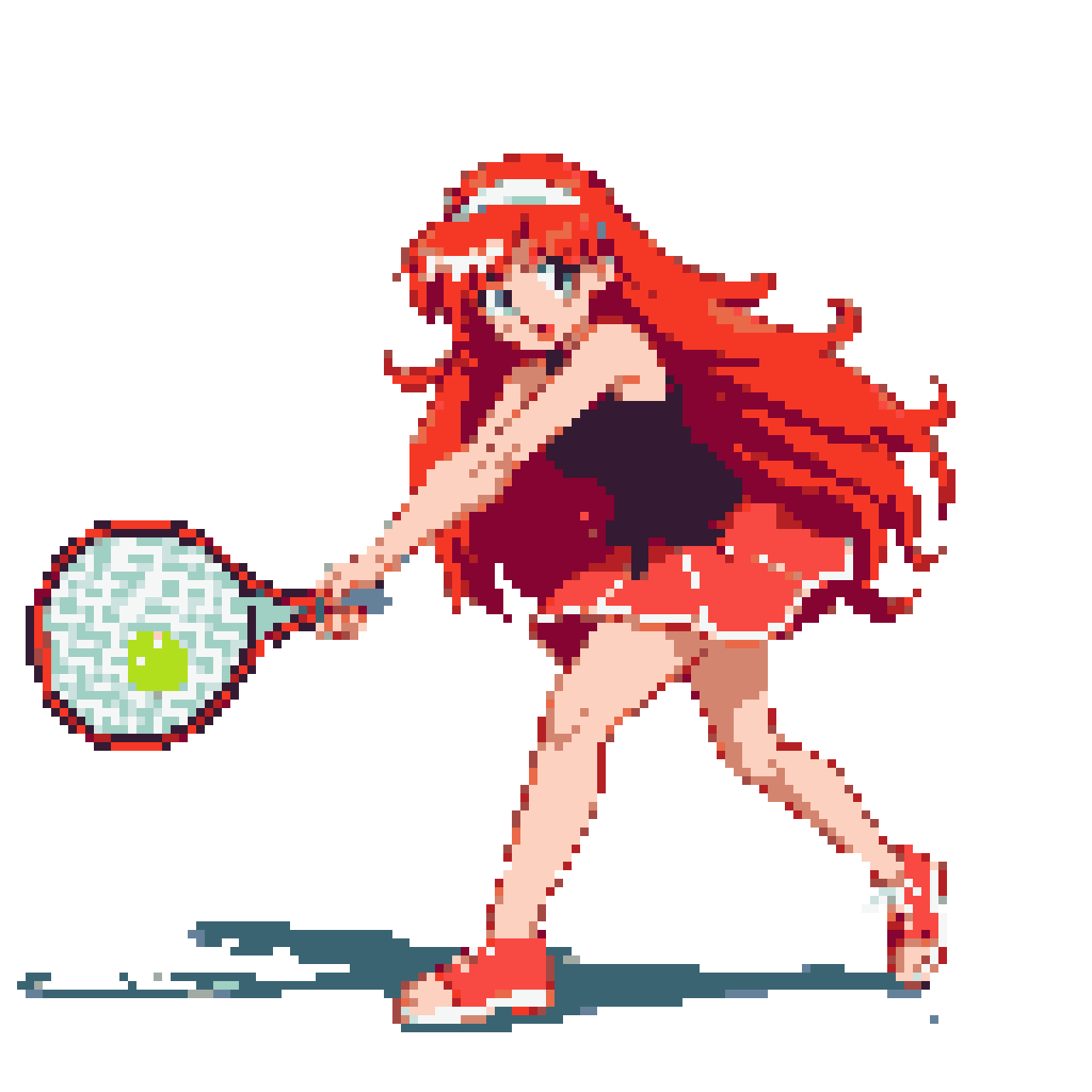 Tennis Ace: Dynamic Forehand Swing in Vibrant Colors