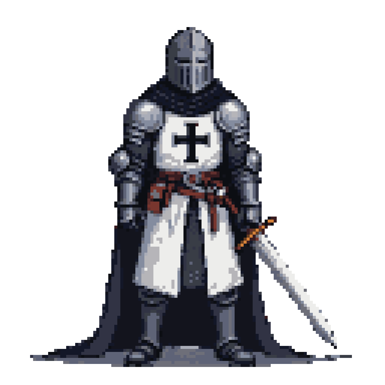 Stoic Templar Knight: Vigilant, Ready for Duty