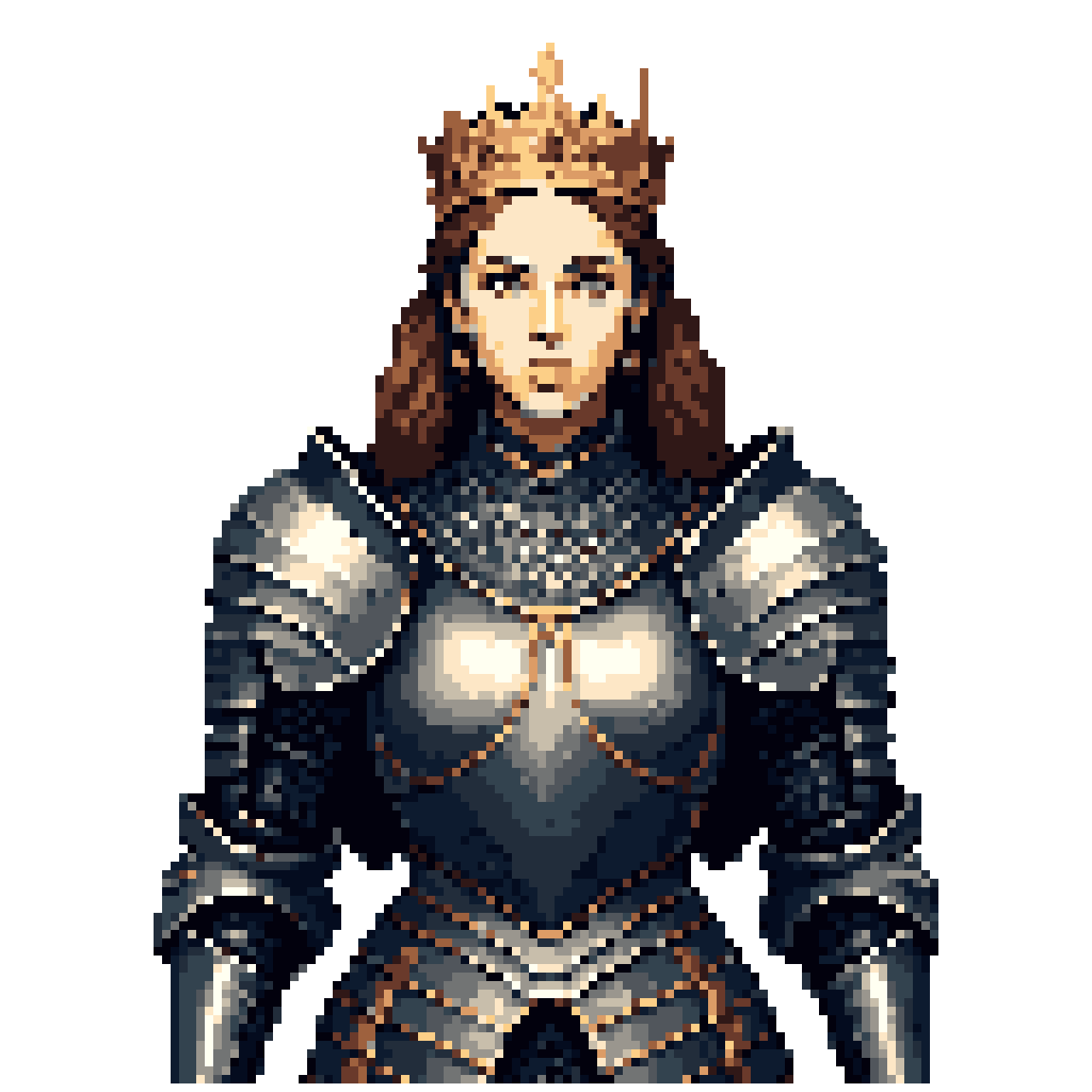 Regal Warrior Queen in Golden Armor
