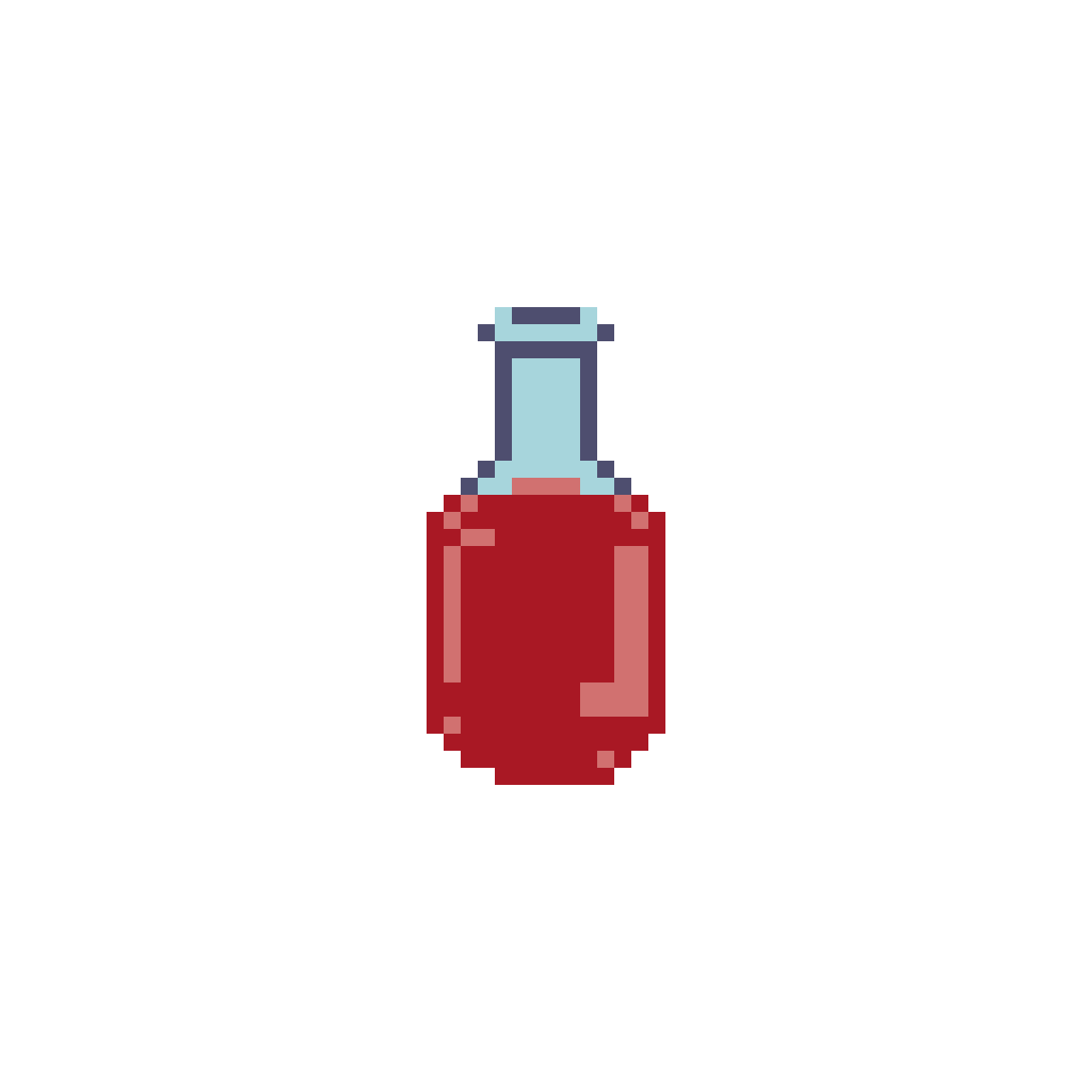 Mysterious Red Potion Bottle, Luminous Elixir