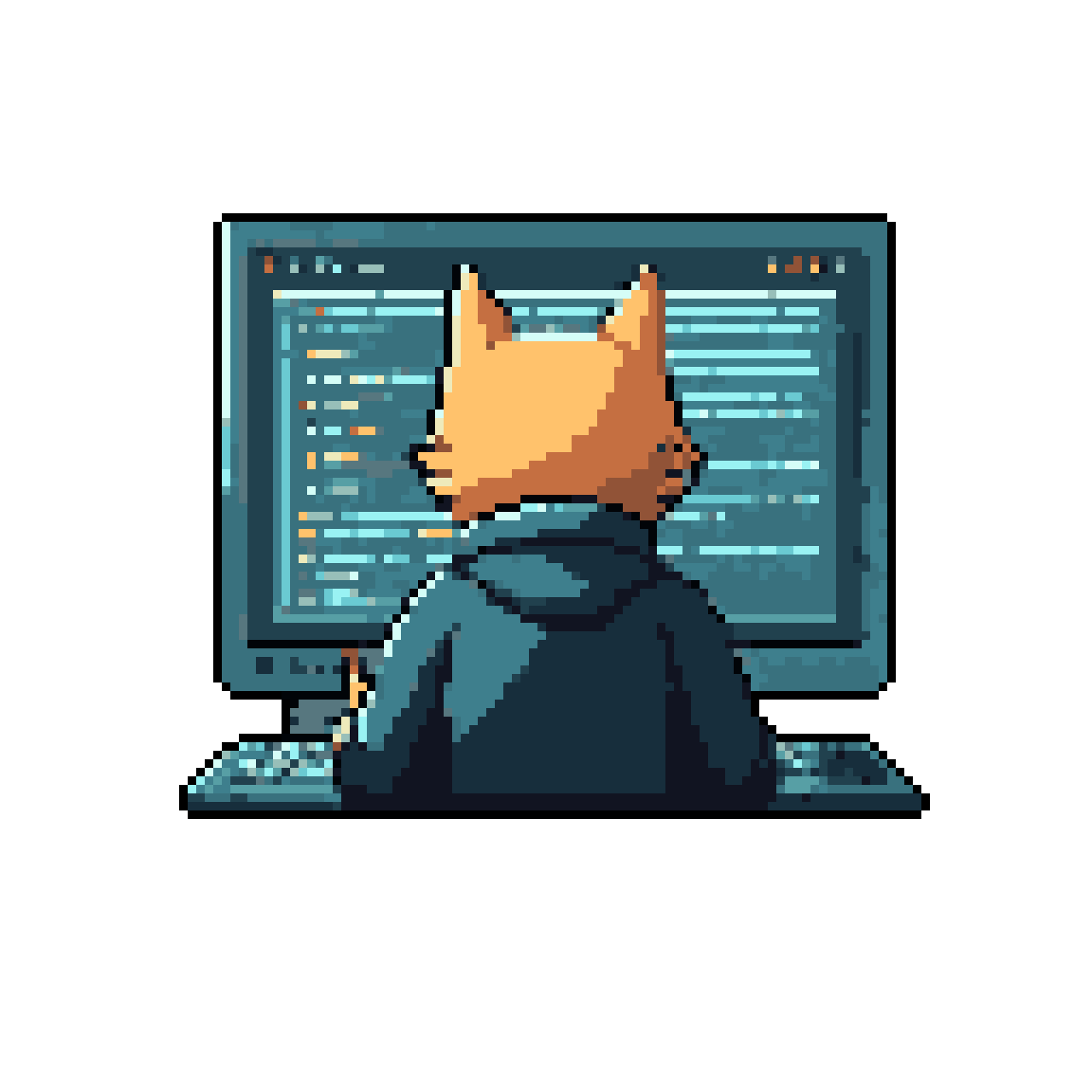 Focused Fox Coder at Work