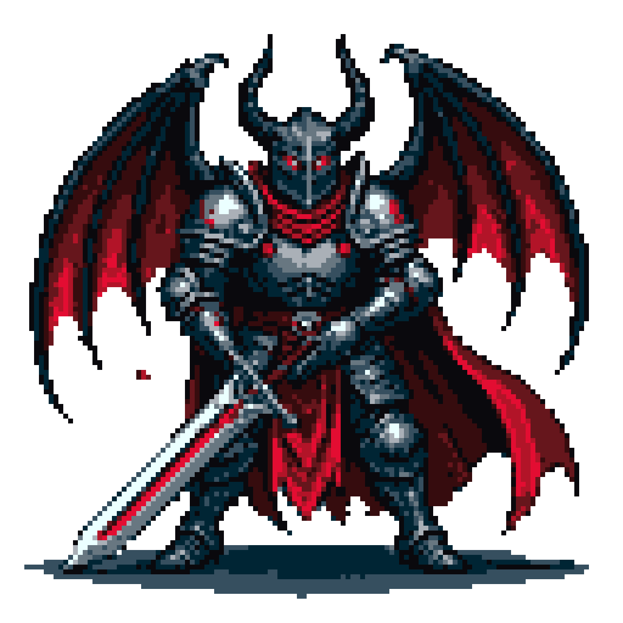 Demonic Knight: Horned Warrior, Red Eyes, Dark Fantasy Hero