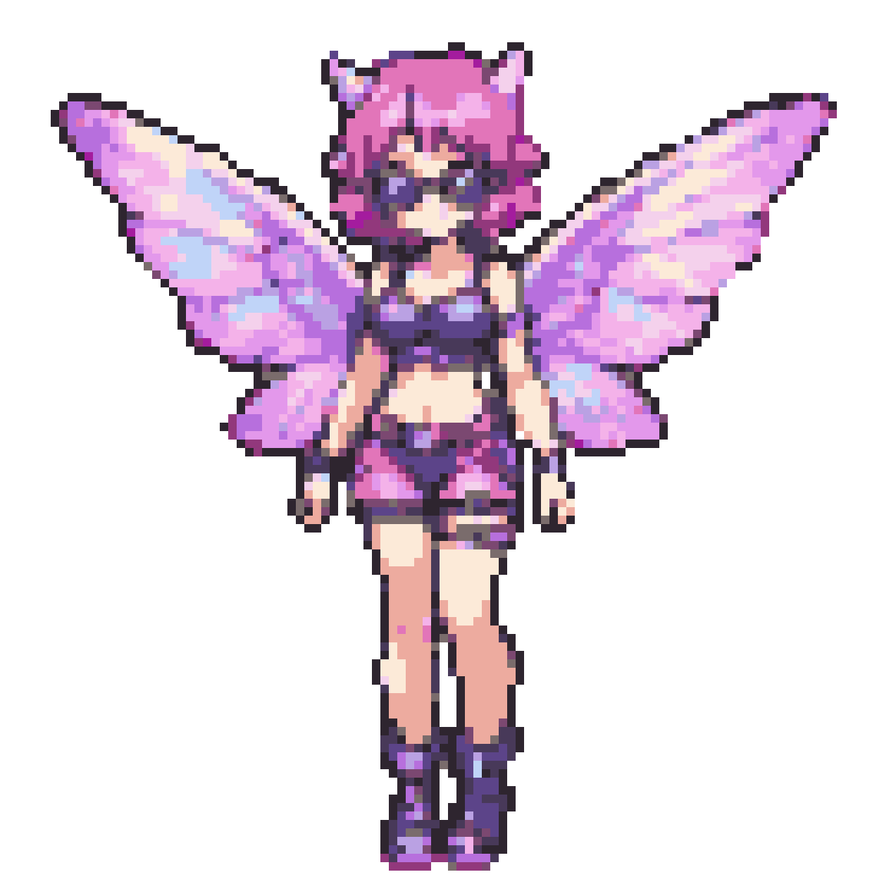 Stylish Pixie with Shimmering Wings: Cool 2D Animation