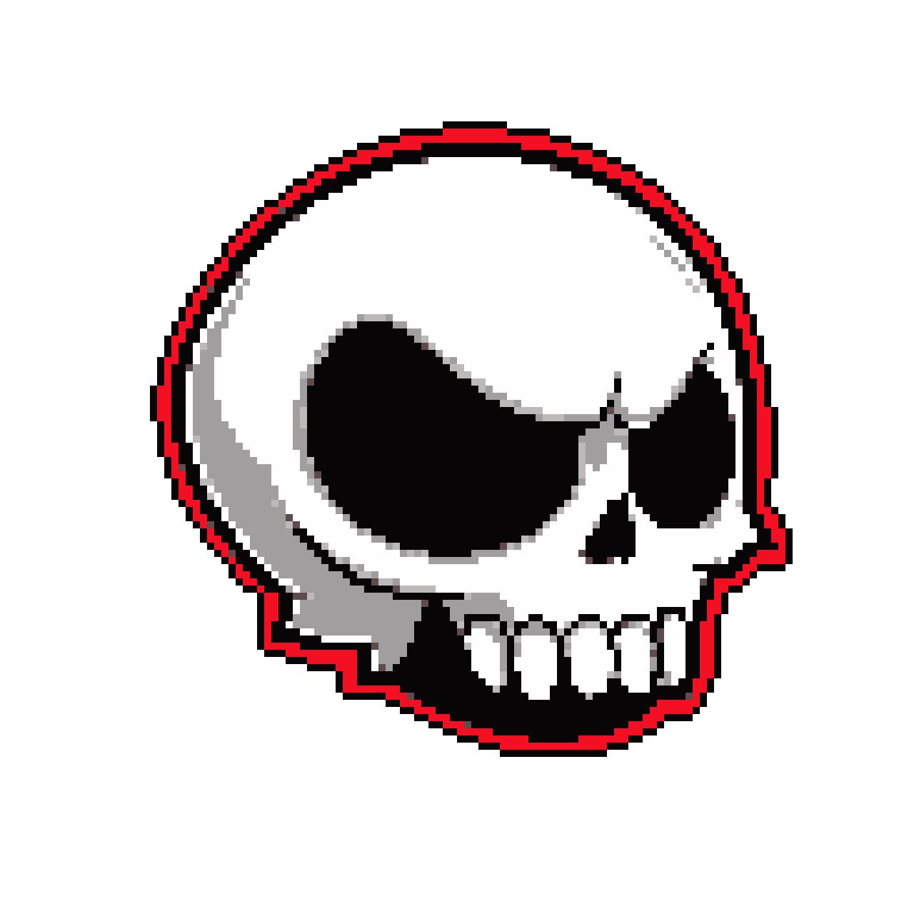 Menacing Skull Icon with Red Outline