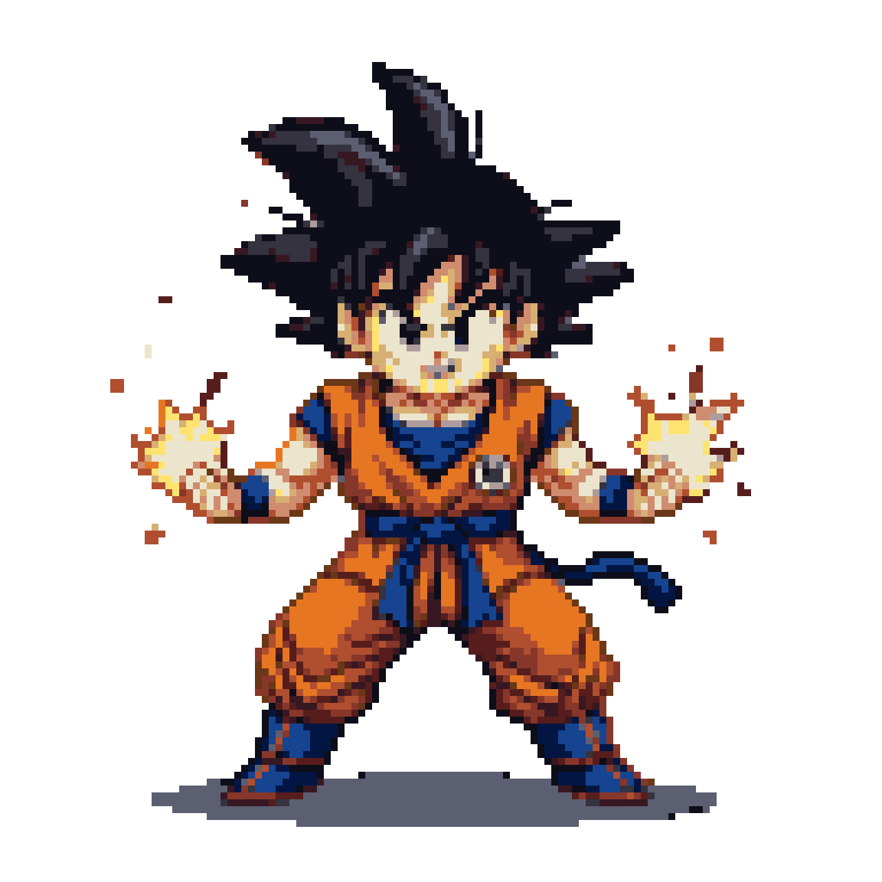 Goku's Fiery Energy Blast Sprite Ready for Action