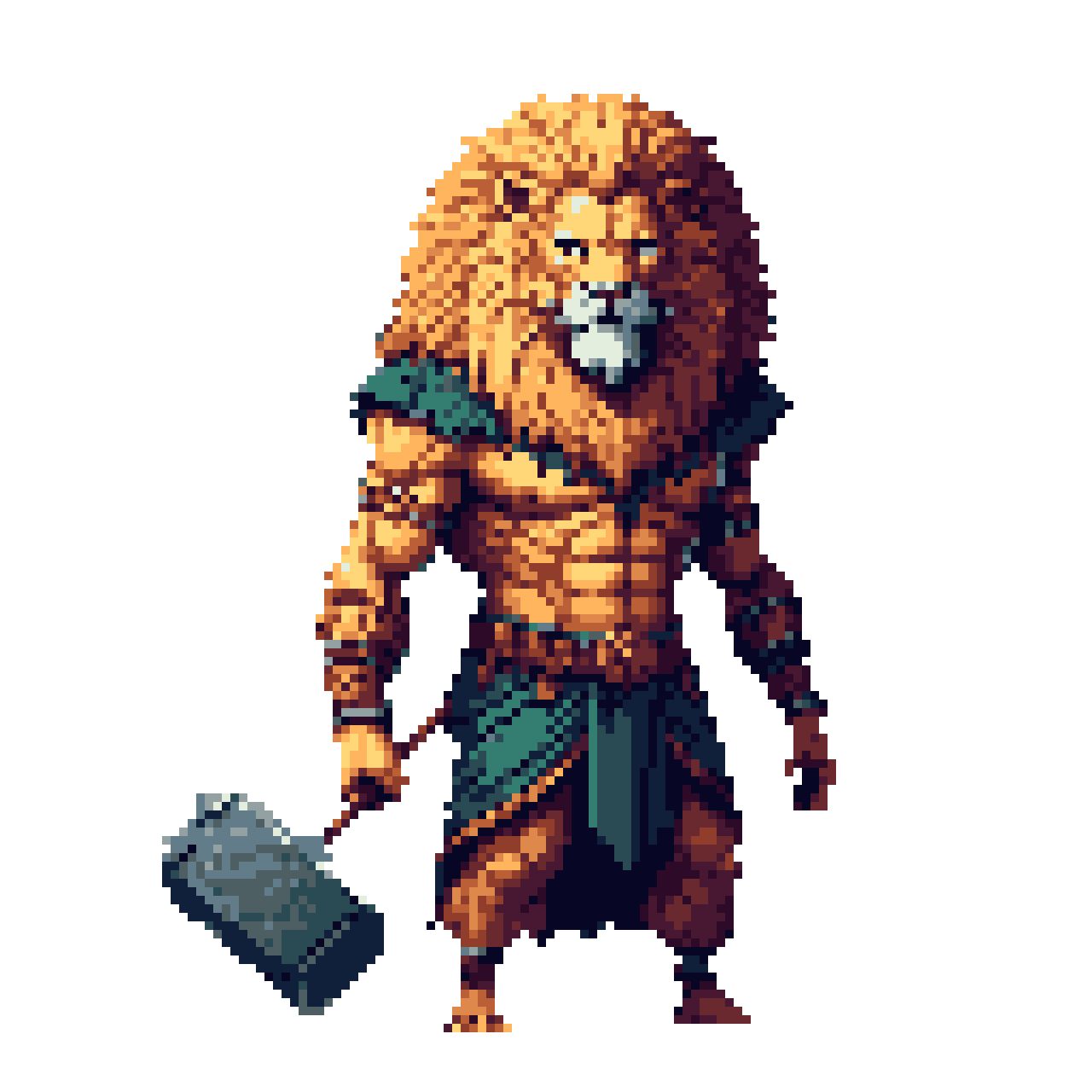 Lion Warrior: Hammer Ready, Earthy Power
