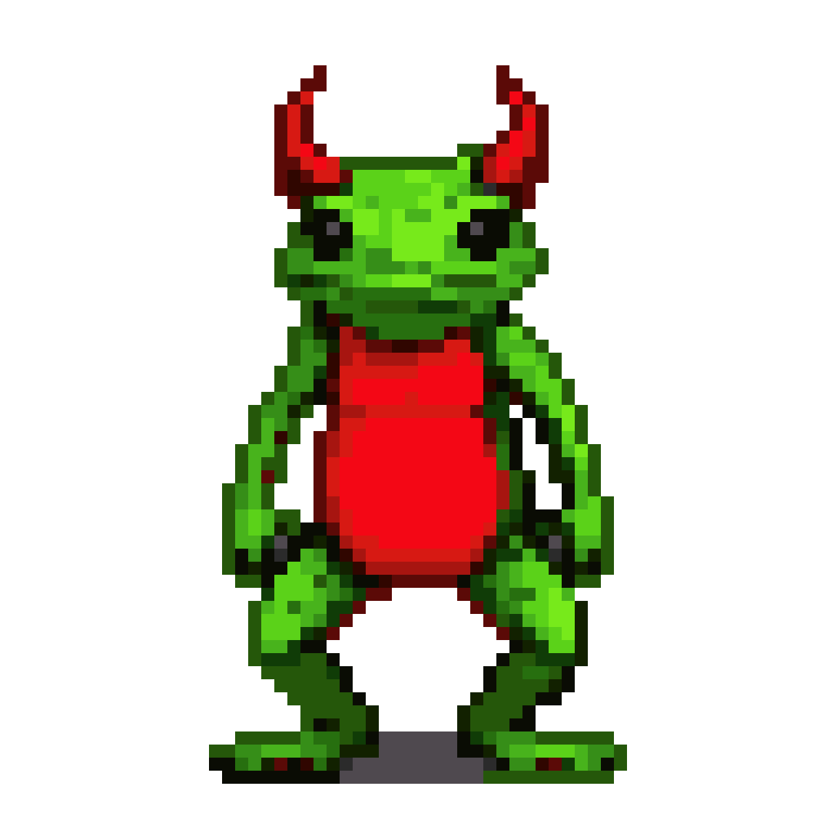 Pixel: Curious Green Devil Frog Ready for Action