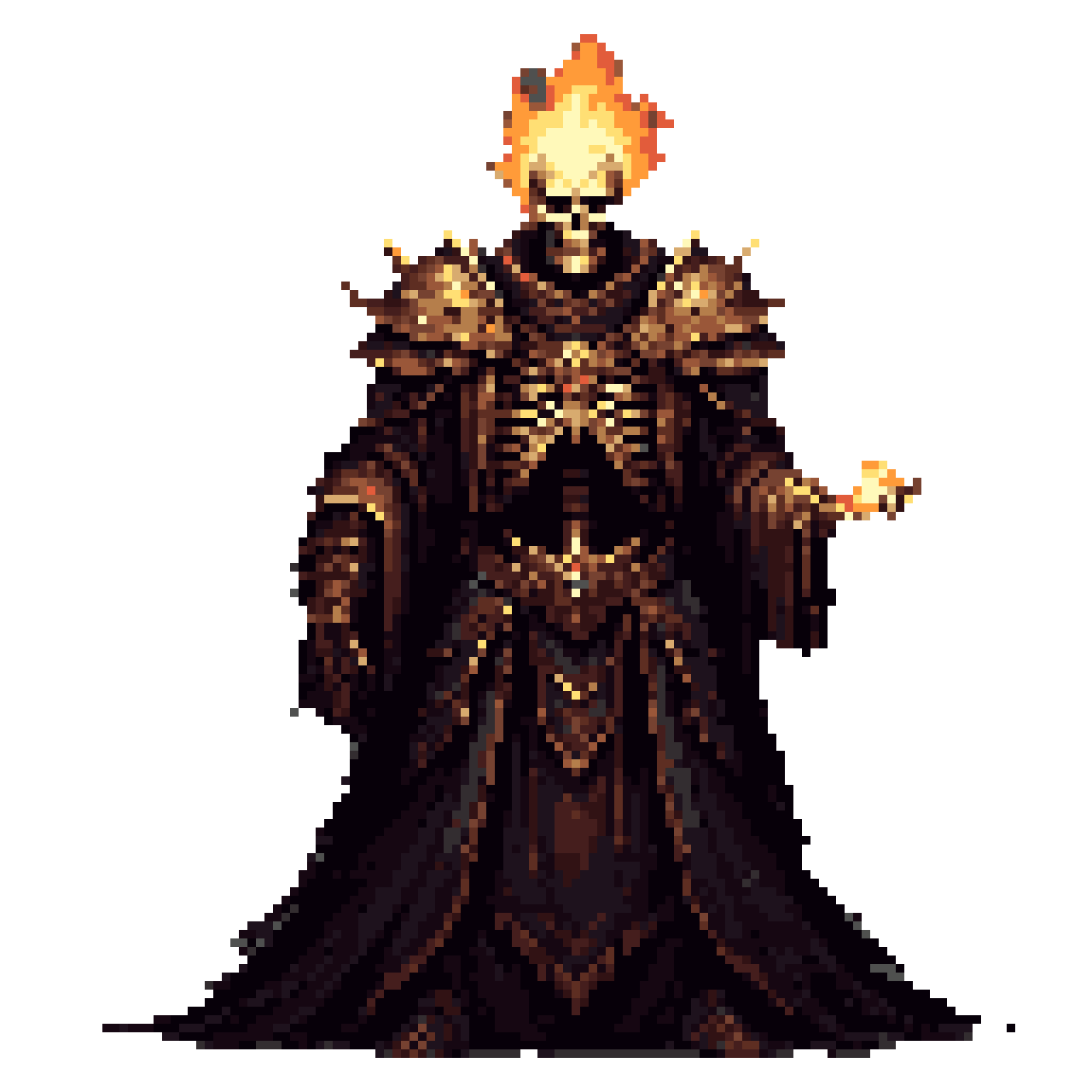 Undead King of Fire: Regal Skeleton Warrior