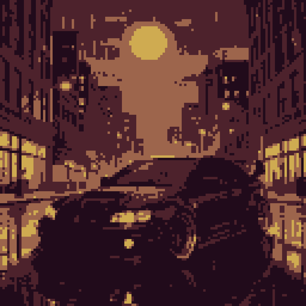 Moonlit Evo: Retro City Street Solitude