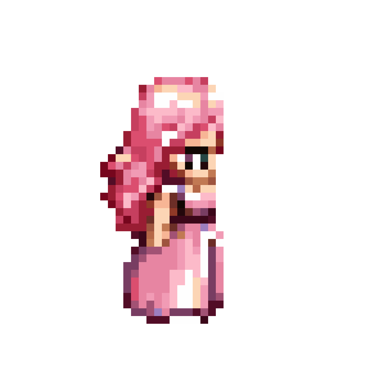 Shy Princess Adjusts Pink Gown: Gentle Idle Animation
