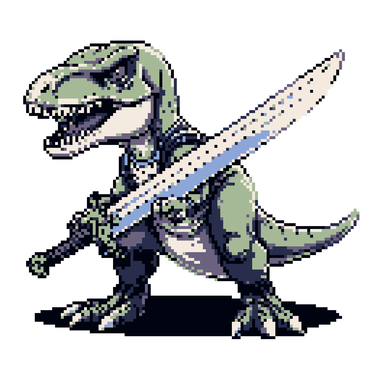 Mighty T-Rex Warrior with Sword Ready for Battle