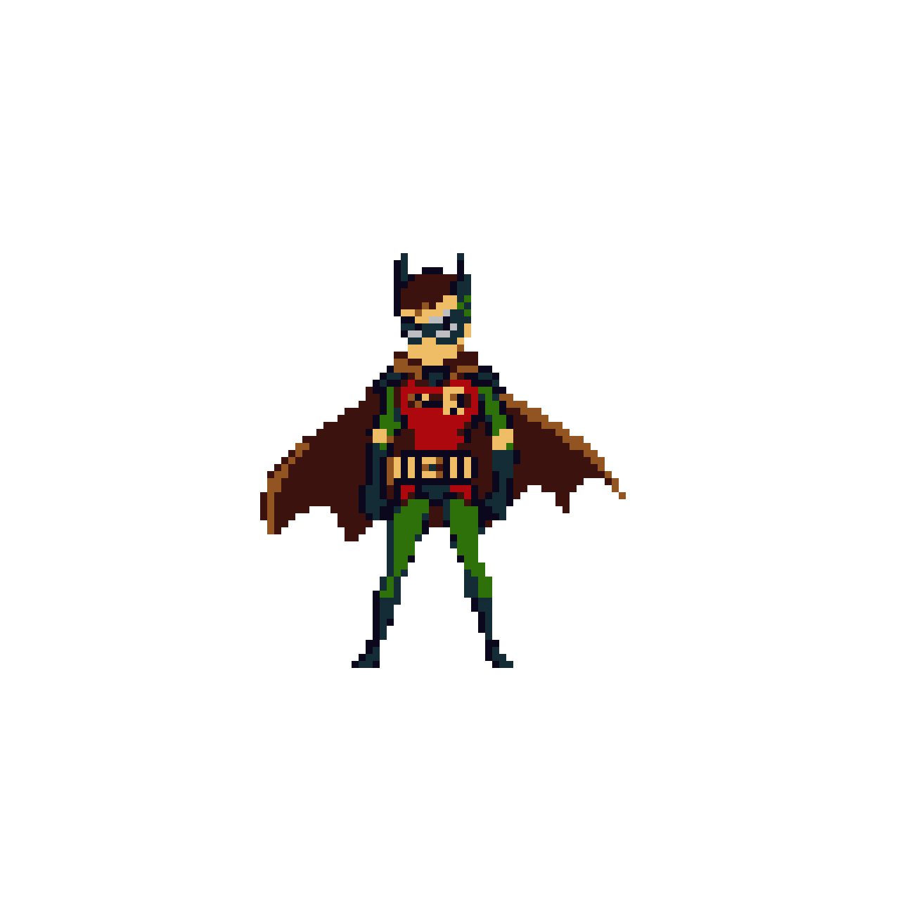 Heroic Robin Pose, Retro Comic Style