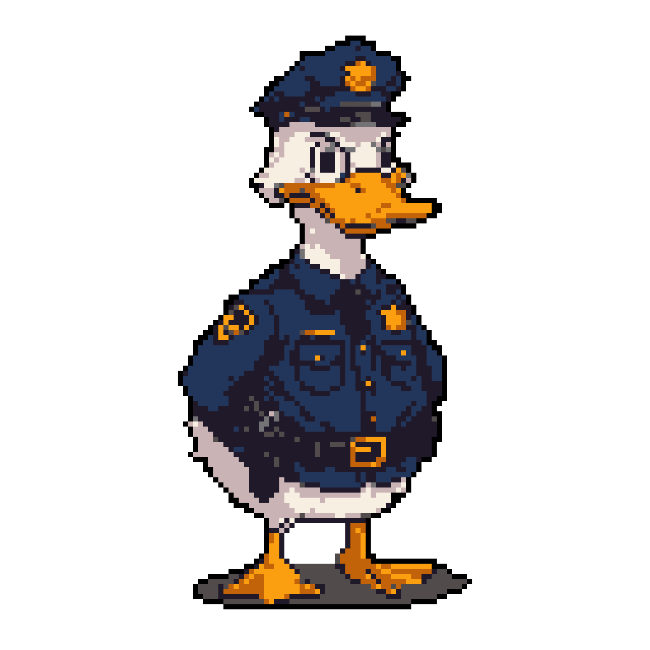Whimsical Police Duck Officer, Stern & Official