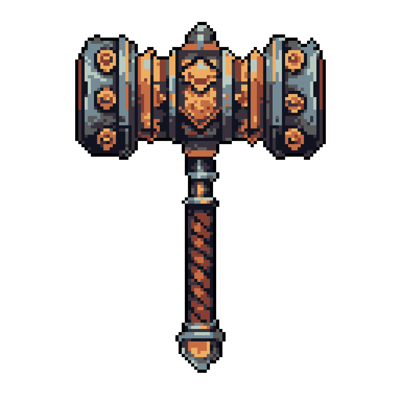 Ornate War Hammer: Ancient Warrior's Legendary Weapon