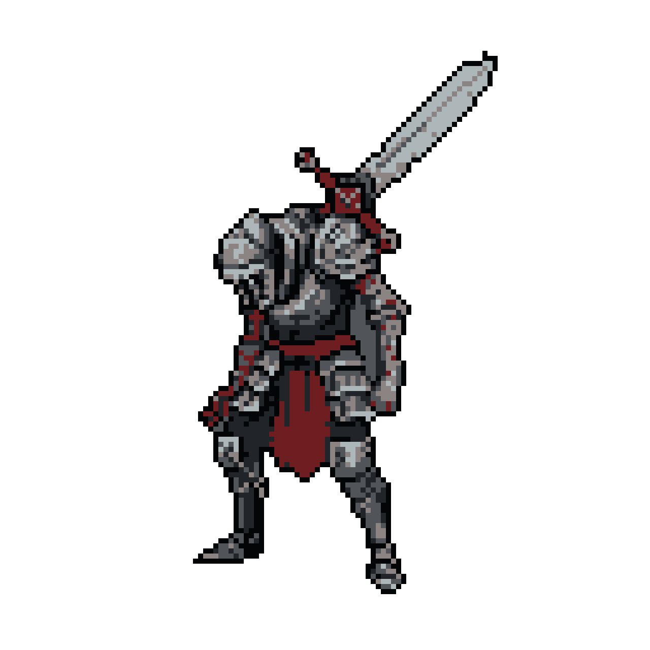 Undead Knight with Sword in Back - Grim Fantasy Art