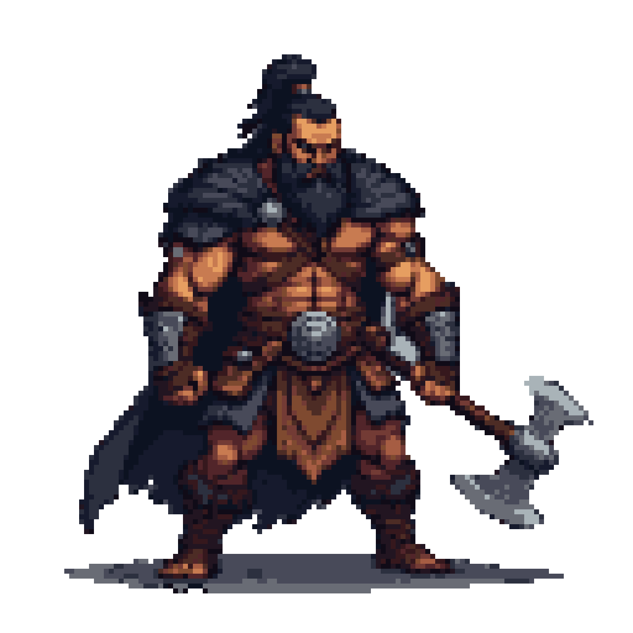 Barbarian Warrior: Mighty Axe, Unyielding Resolve