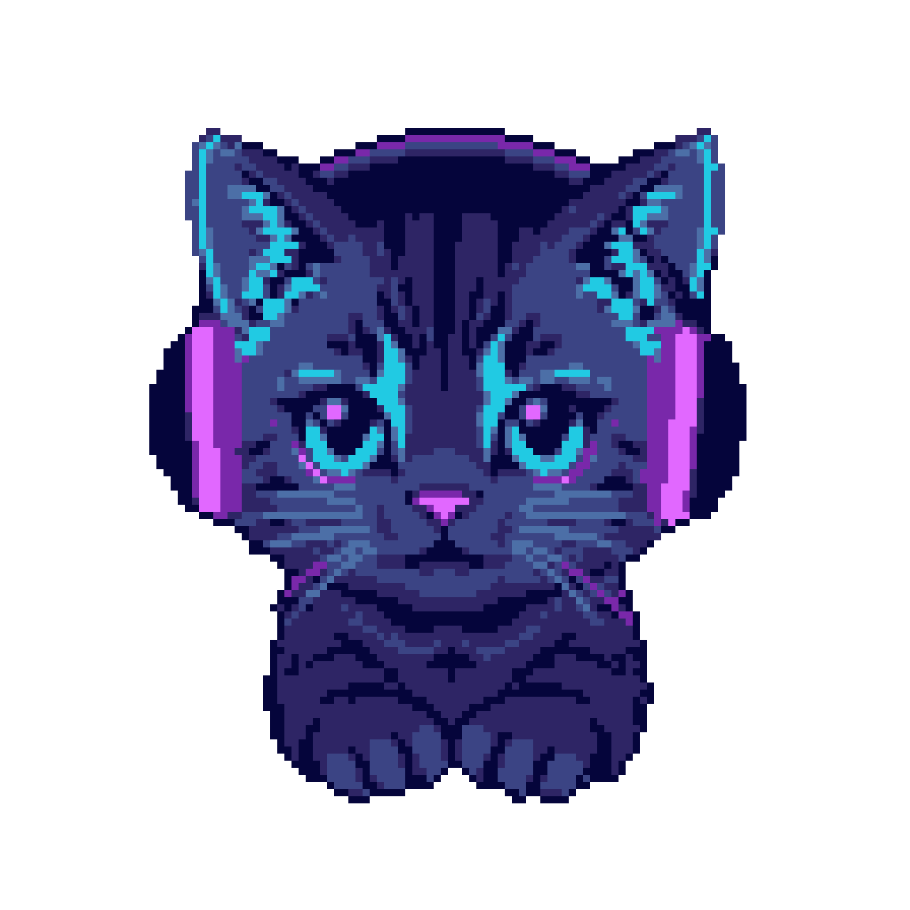 Neon Cat DJ: Synthwave Vibes, Music Lover