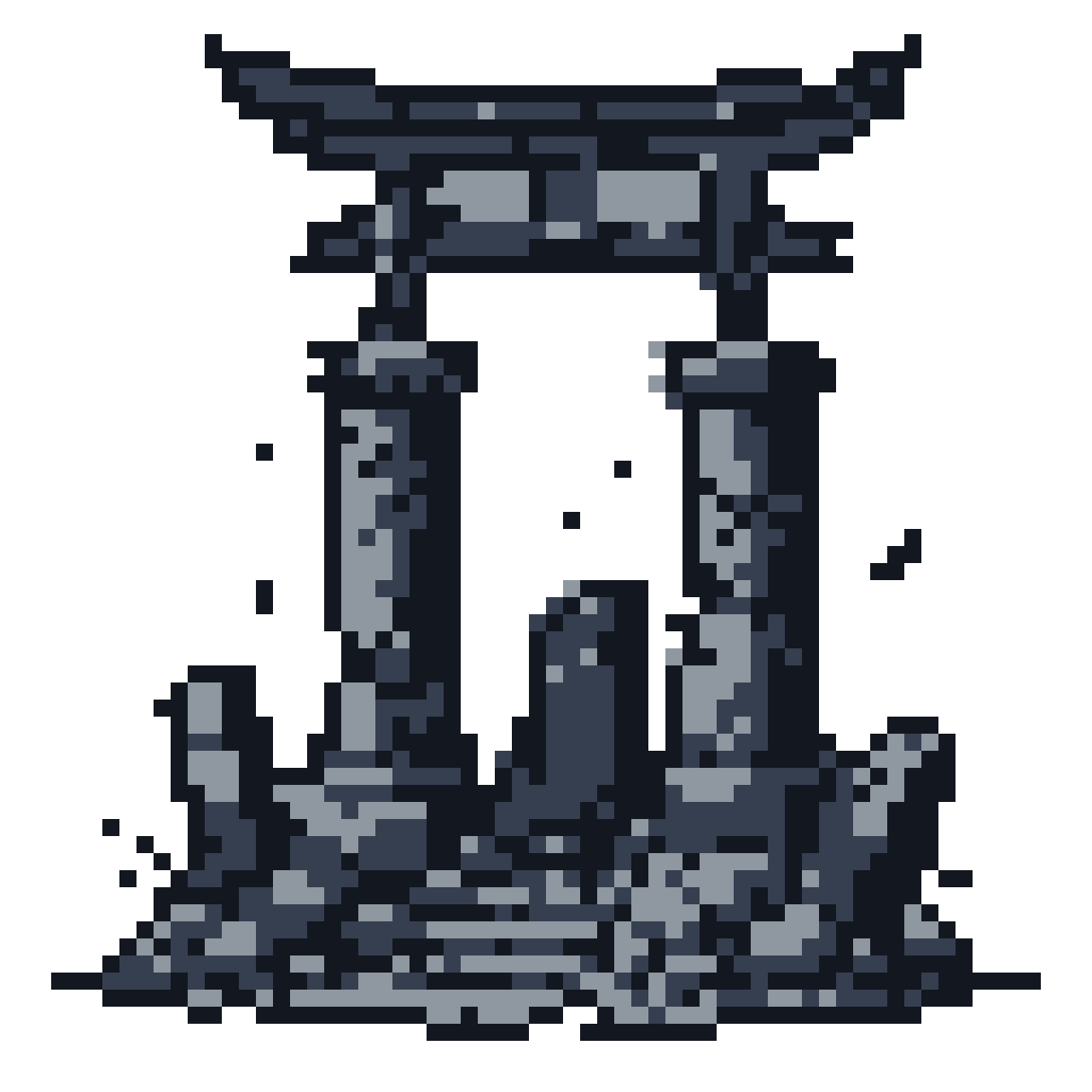 Ancient Torii Gate: Solitary Ruin in Deep Shadow