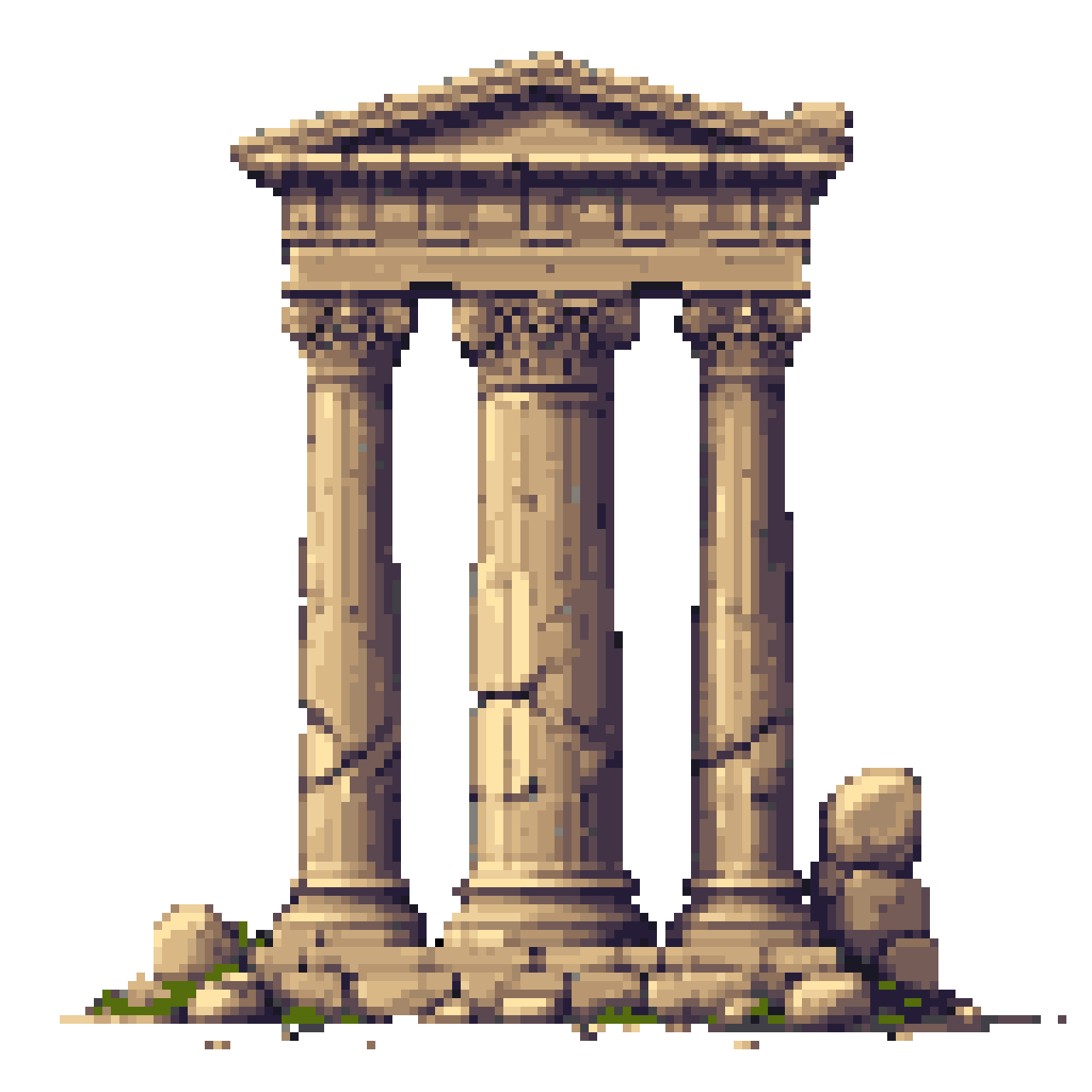 Ancient Temple Ruins: Crumbling Columns of Time