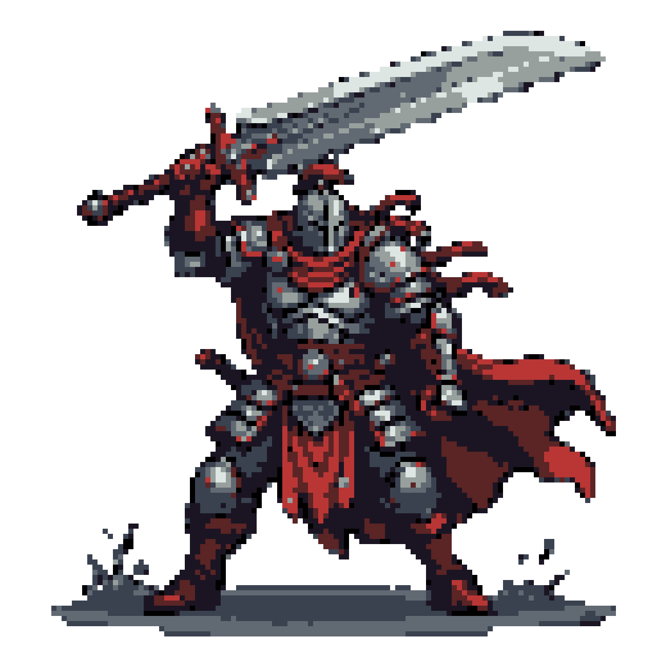 Armored Knight's Mighty Sword Raise | Dark Fantasy