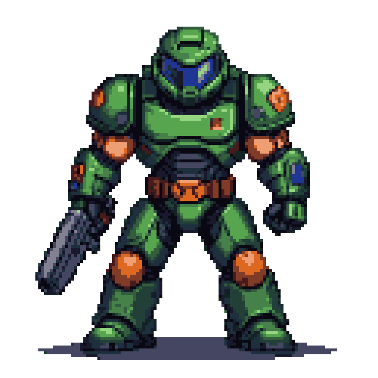 Green Doom Slayer Ready for Battle