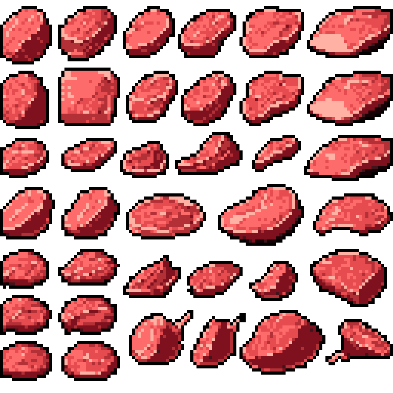 Raw Meat Chunks: Retro Style Icon
