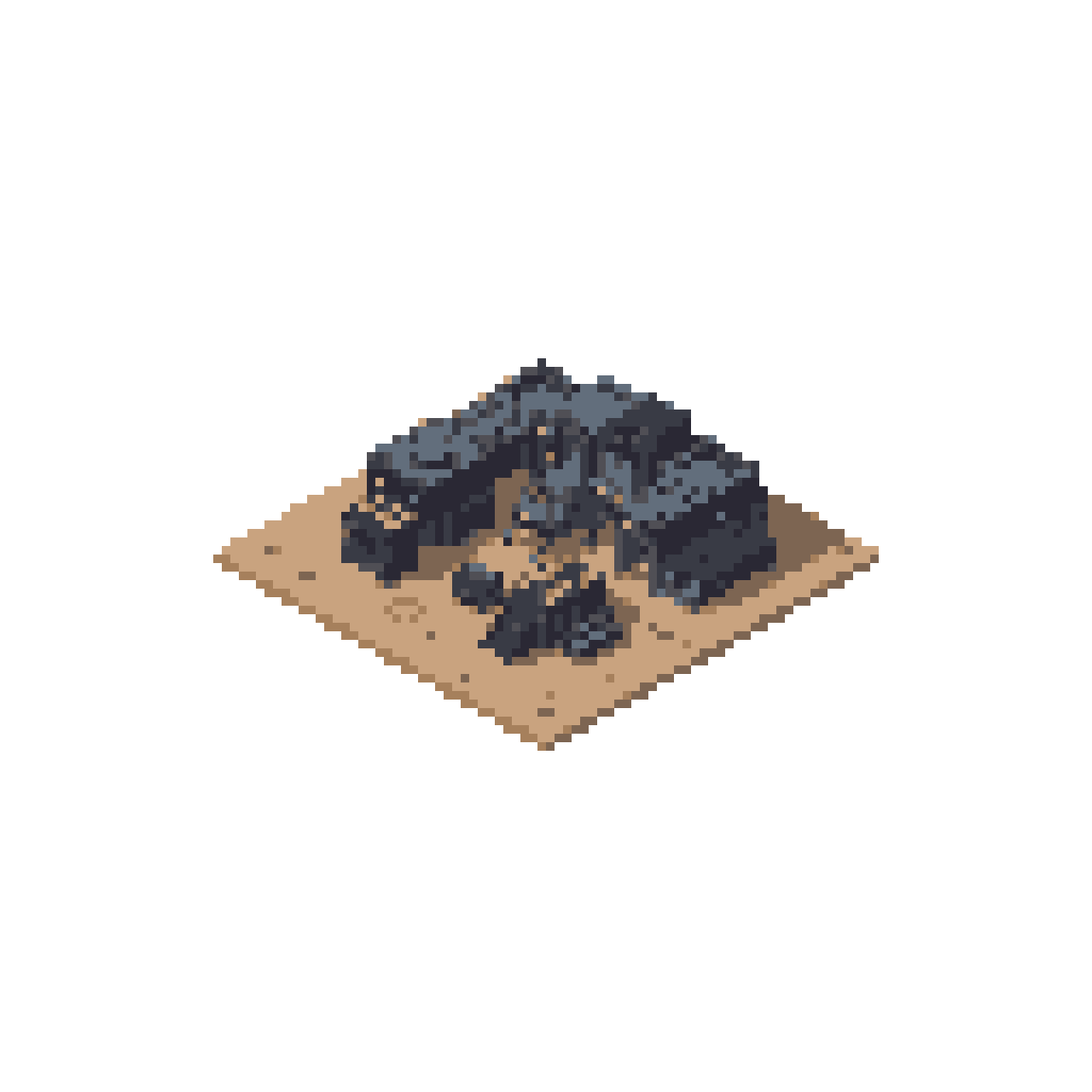 Game Asset: Desolate Ruins: Isometric Post-Apocalyptic Scene
