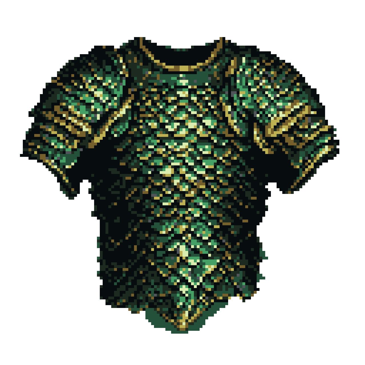 2D Game Asset: Green & Gold Scale Armor - Fantasy RPG Gear