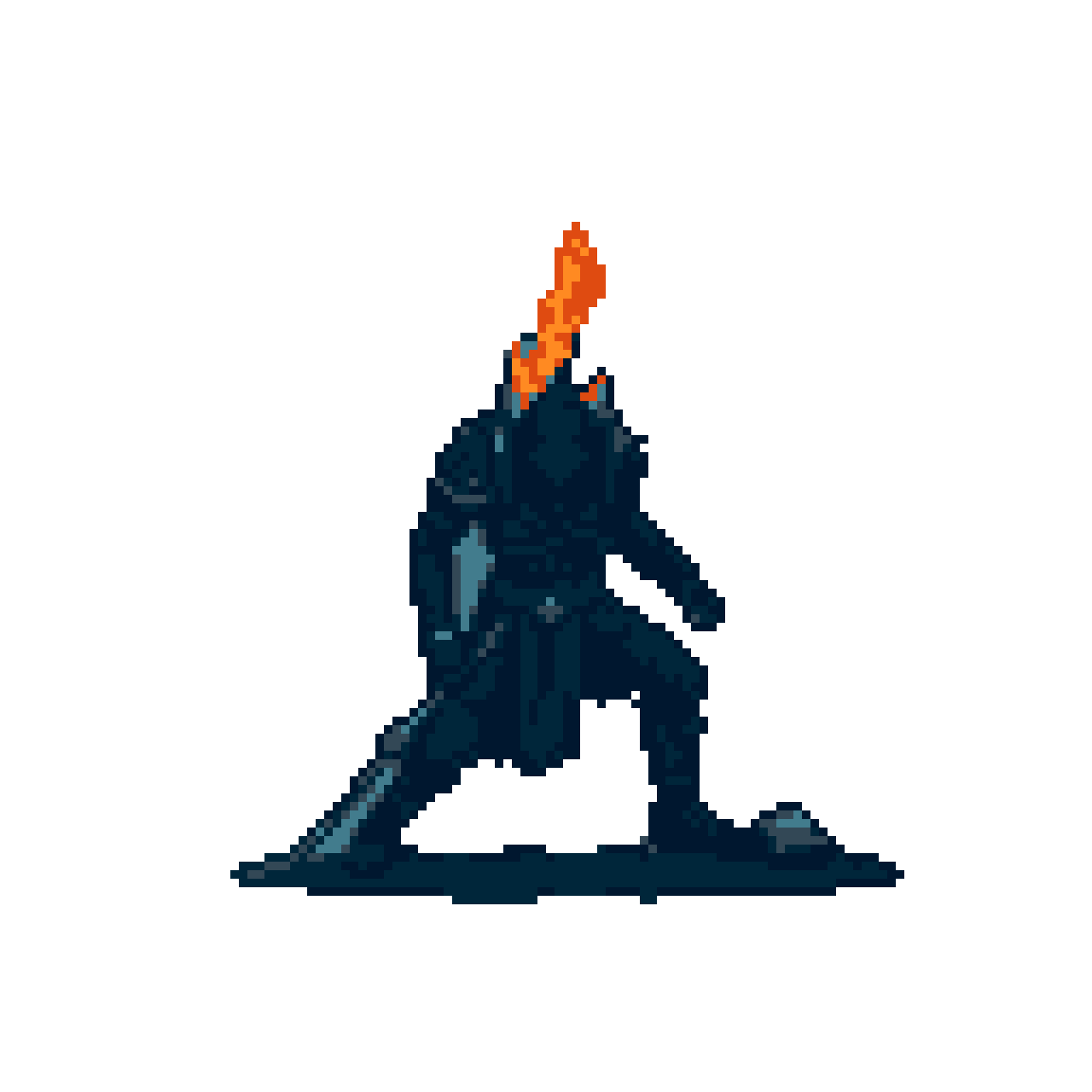 AI Sprite: Fiery Warrior: Armored Sentinel of Dark Fantasy