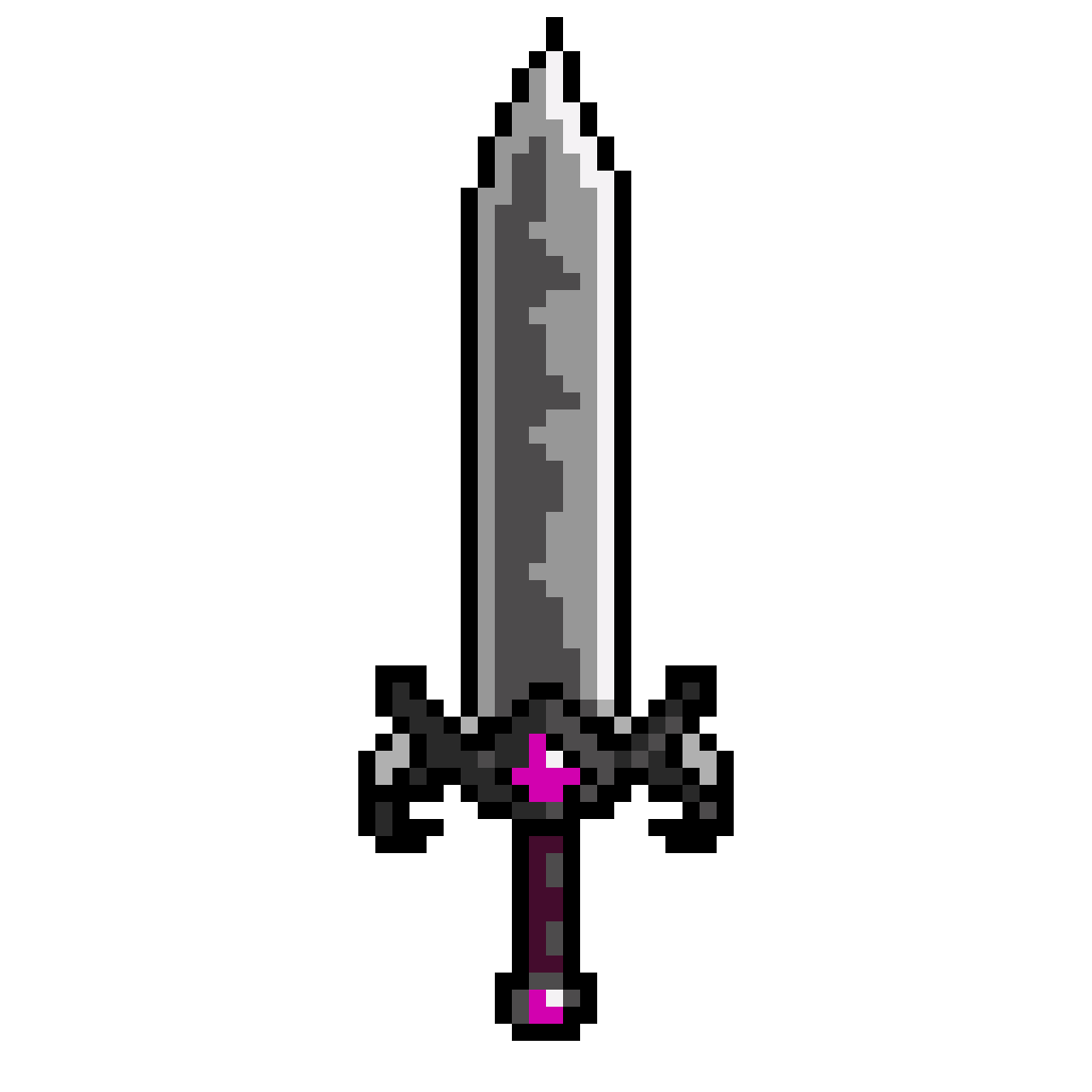 Fantasy Sword: Pink Gem Hilt, Jagged Blade