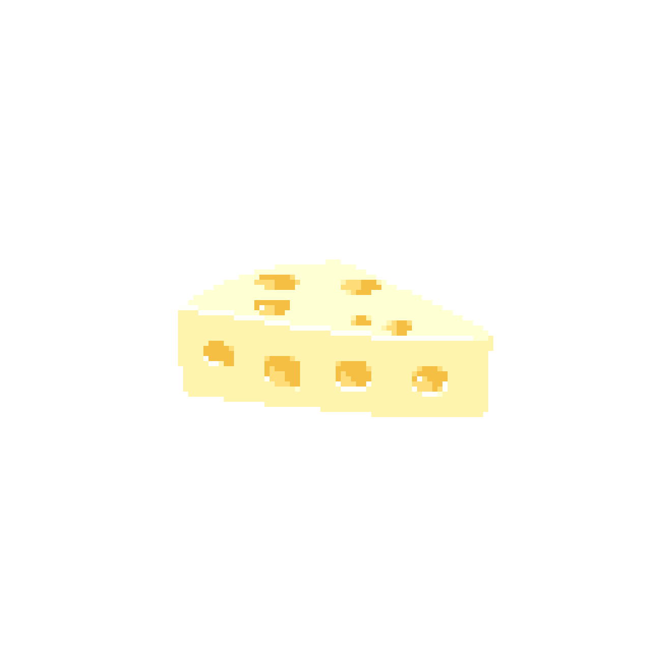 Gouda Slice: Simple Yellow Cheese Wedge, Black Void