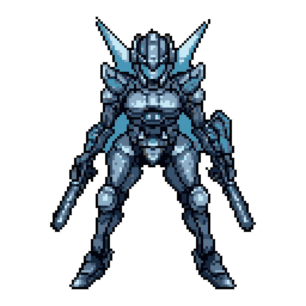 Blue-Gray Mech Warrior: Ready for Combat