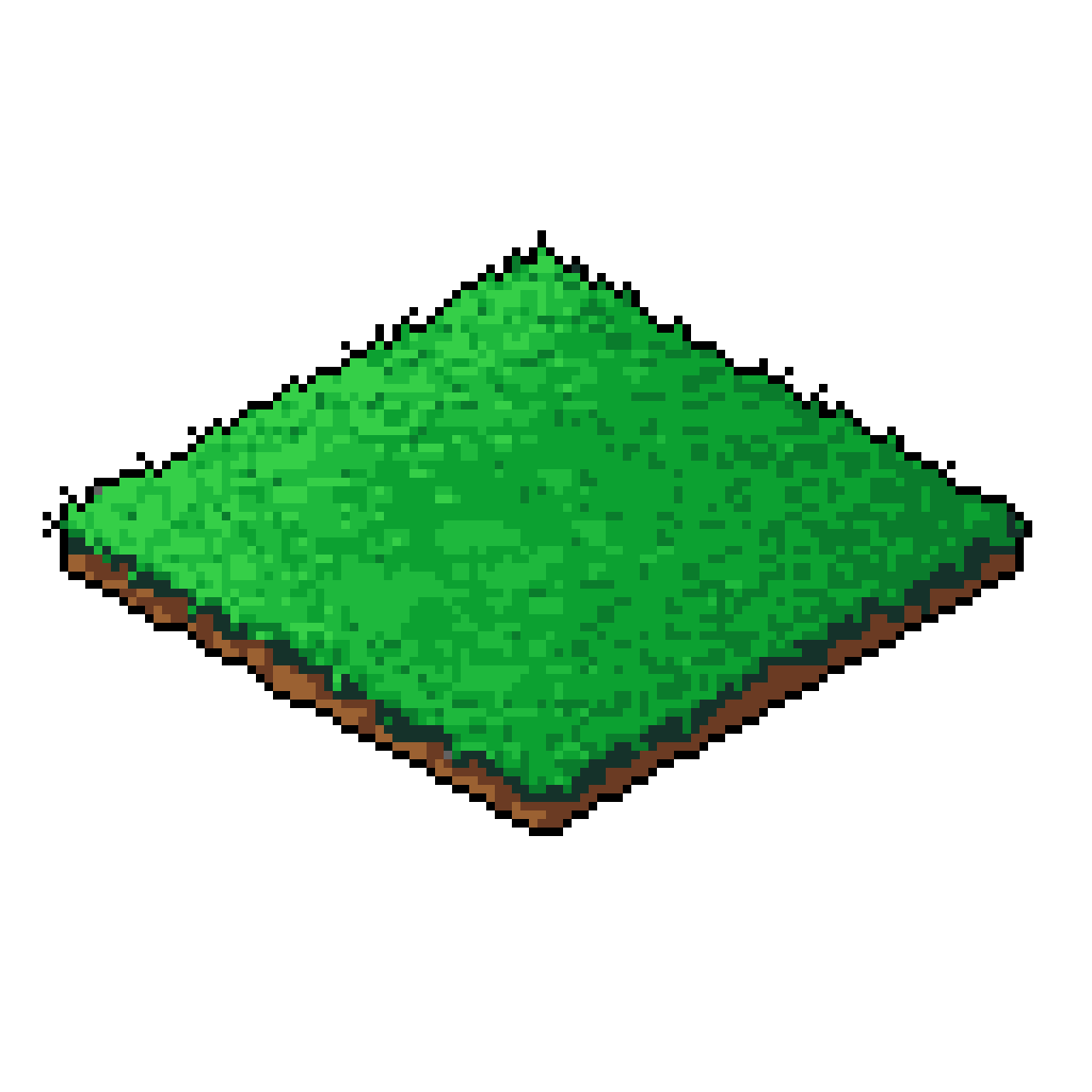 Isometric Green Grass Tile - Game Asset