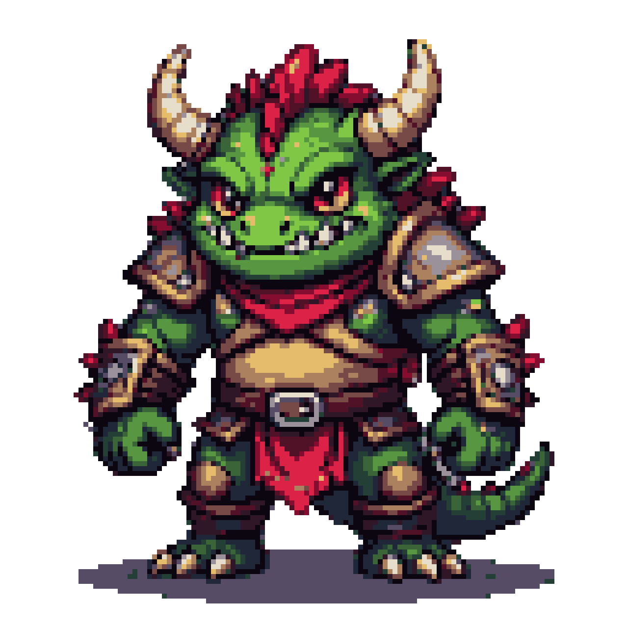 Fierce Horned Warrior Sprite - Ready for Battle