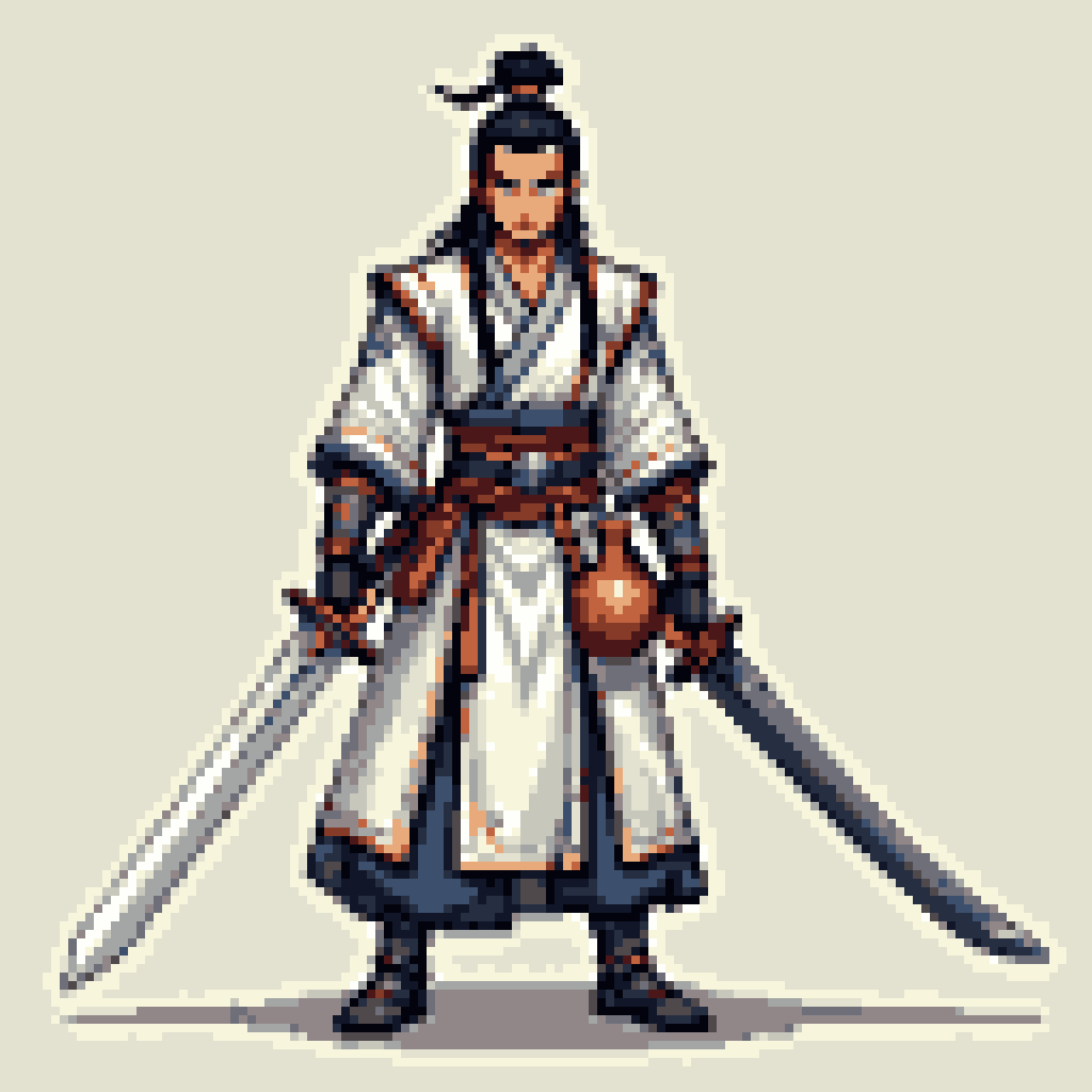 Dual-Wield Warrior: Ready Stance of Quiet Strength