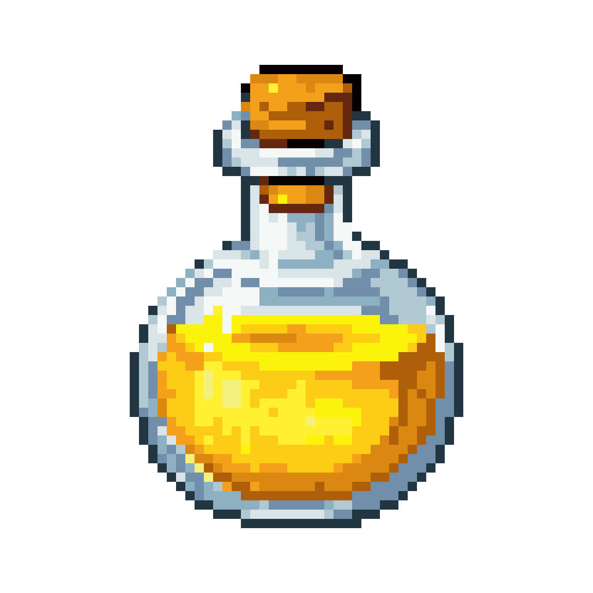 Glowing Yellow Potion Bottle Icon