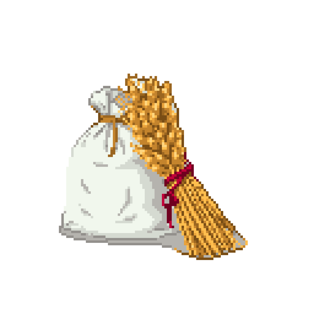 Game Asset Sprite: Golden Wheat Bundle & Sack: Harvest Still Life