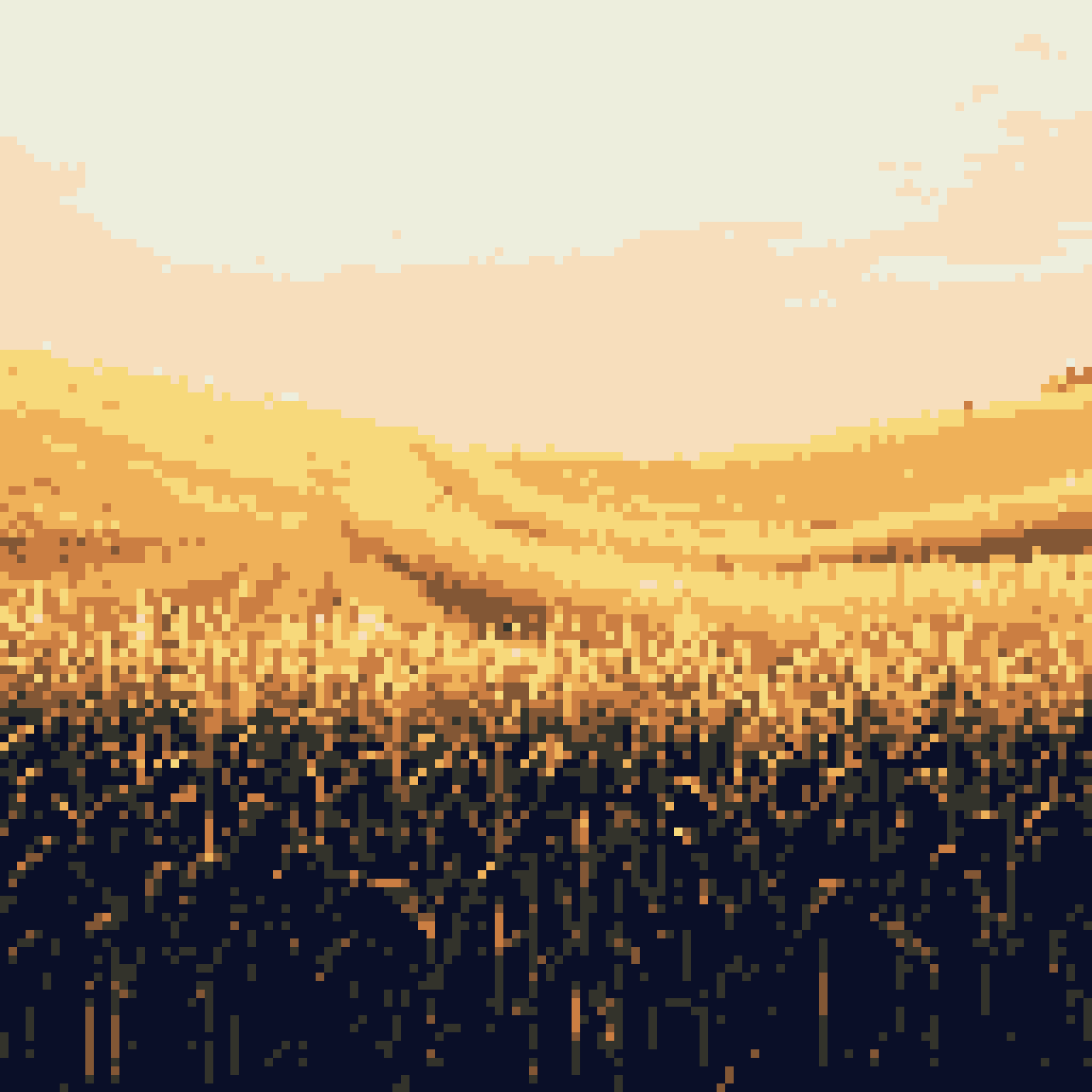 Sprite: Golden Fields & Hills: Tranquil Landscape