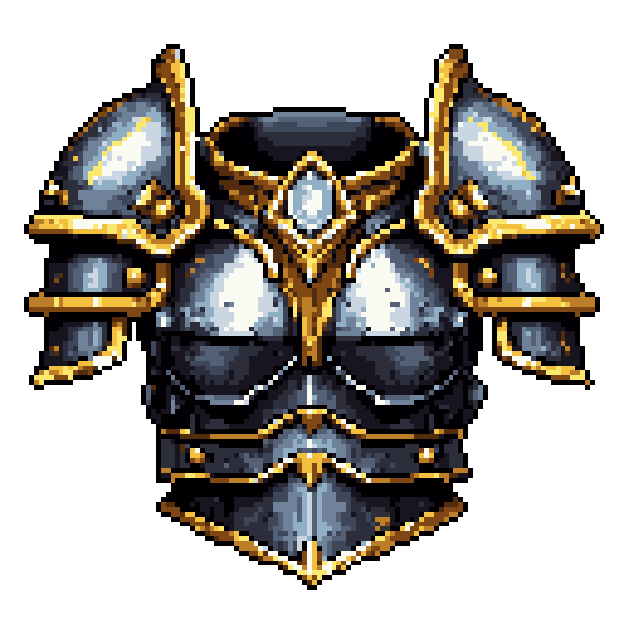 Ornate Fantasy Armor: Steel, Gold, & Gem Breastplate