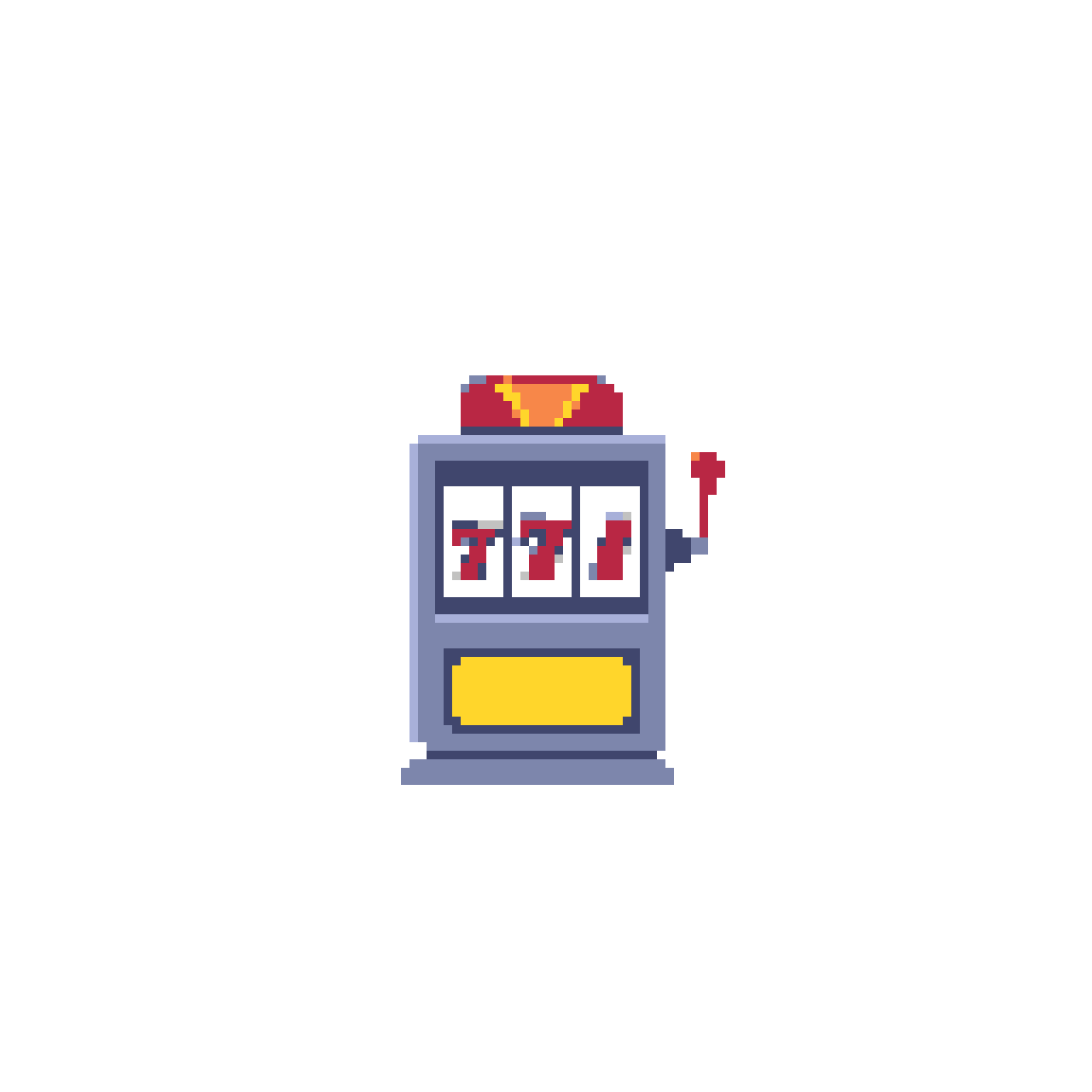 Retro Slot Machine: Triple 7s Ready to Win!