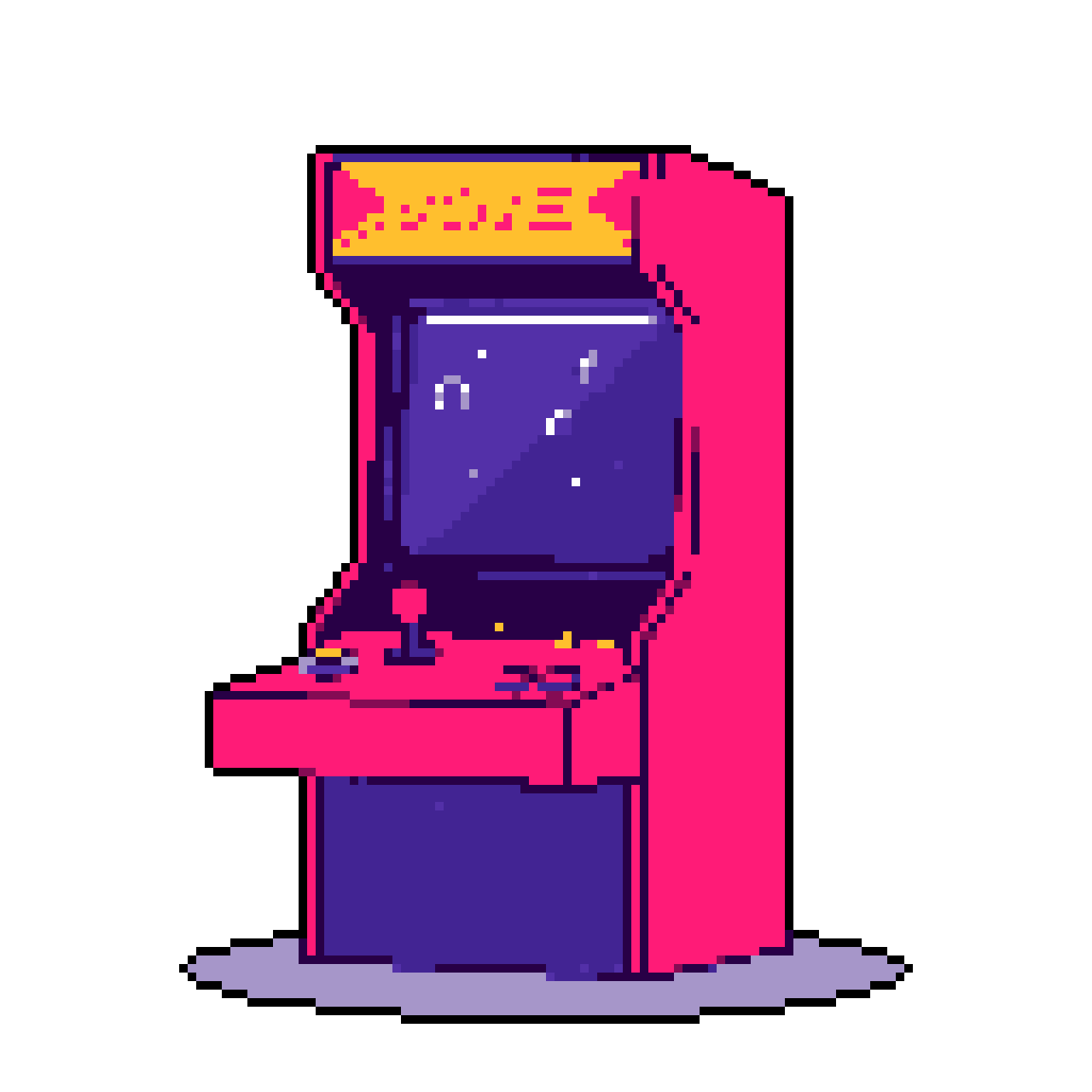Retro Arcade Cabinet: Pink & Purple Nostalgia
