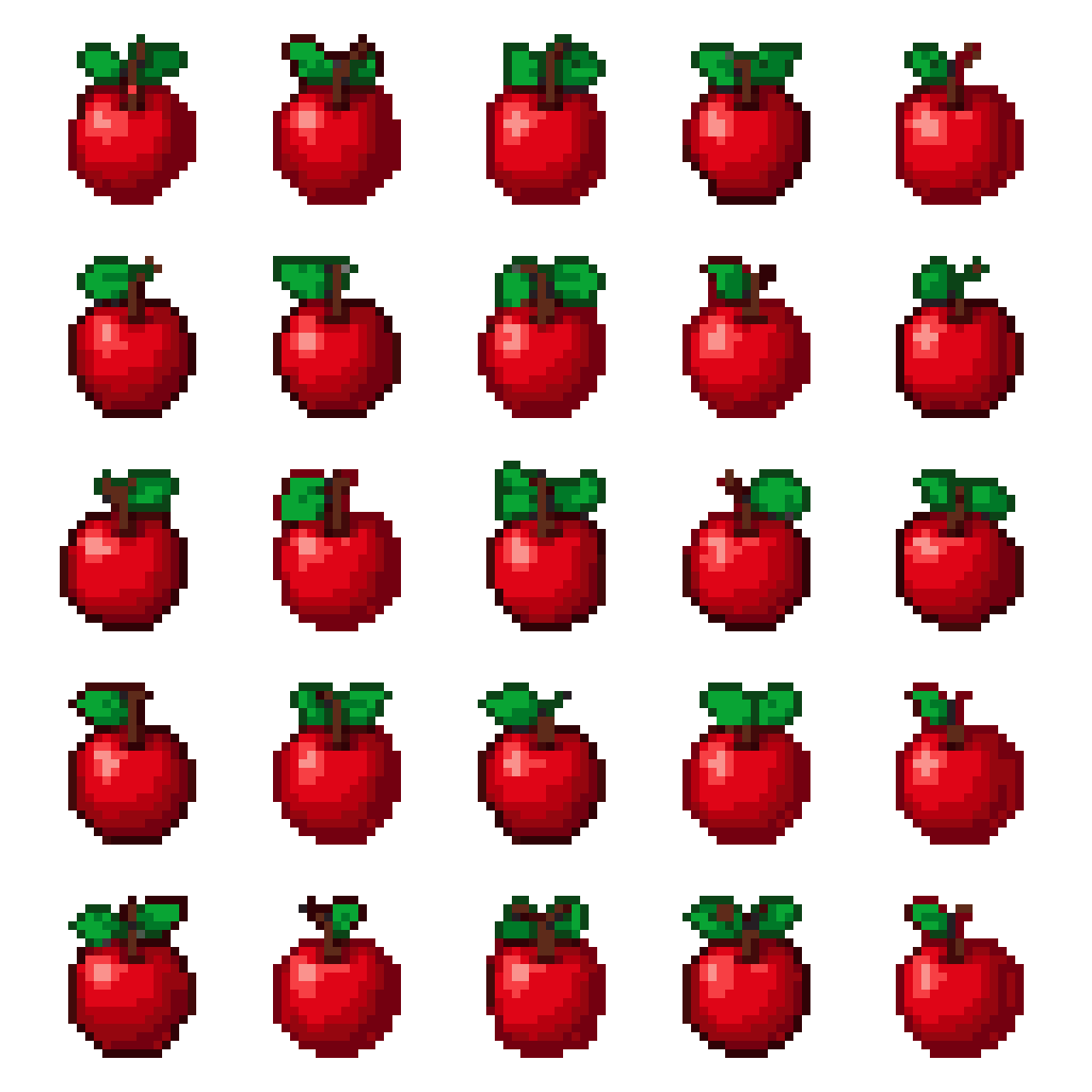 Vibrant Red Apples Sprite Sheet: Classic Charm