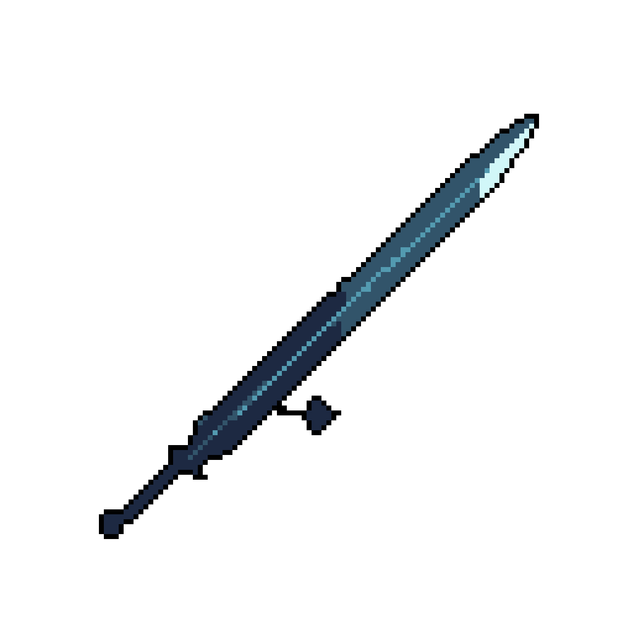 AI Pixel Art: Glowing Futuristic Sword: Ethereal Blue Energy Blade