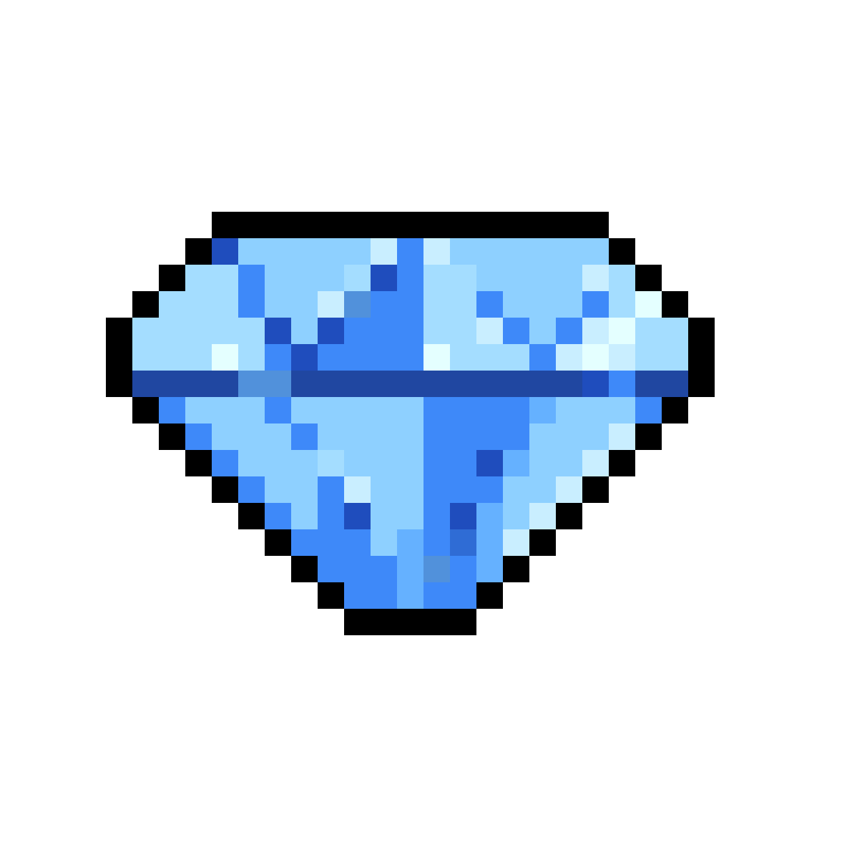 Blue Gem Icon: Faceted Crystal Glow