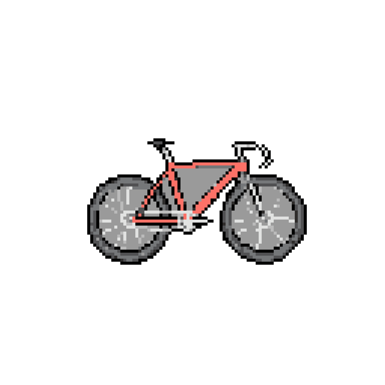 Coral Pink Bicycle: Minimalist Ride on Black Background
