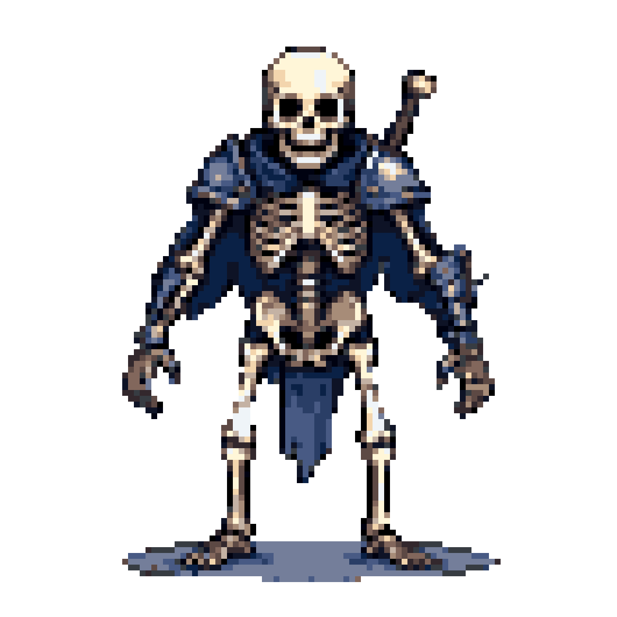 Skeletal Warrior: Armored Sentinel in Somber Hues