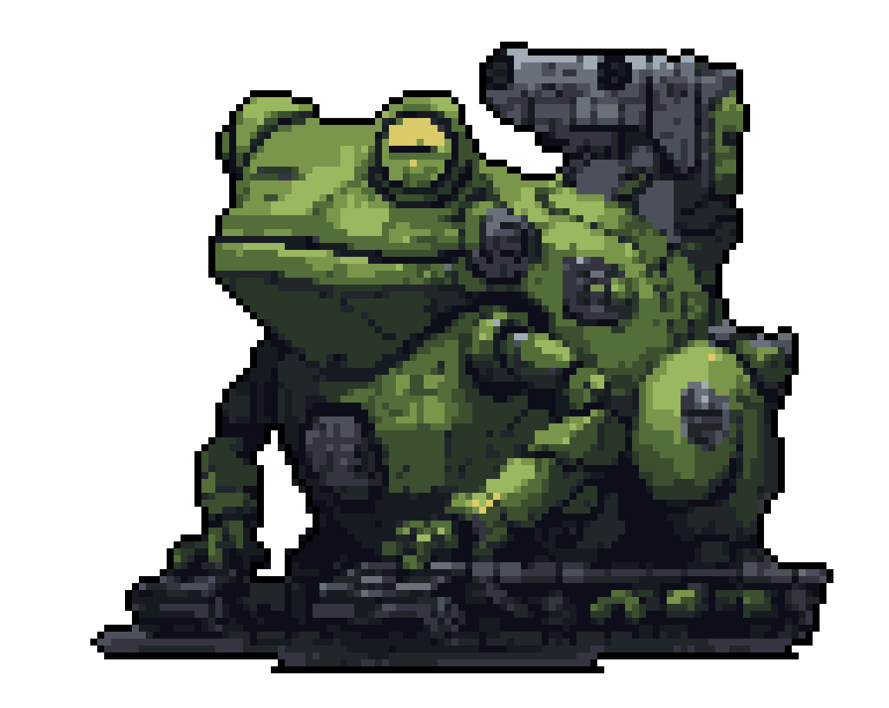 Amphibious Mech Frog: Sentinel of the Dark