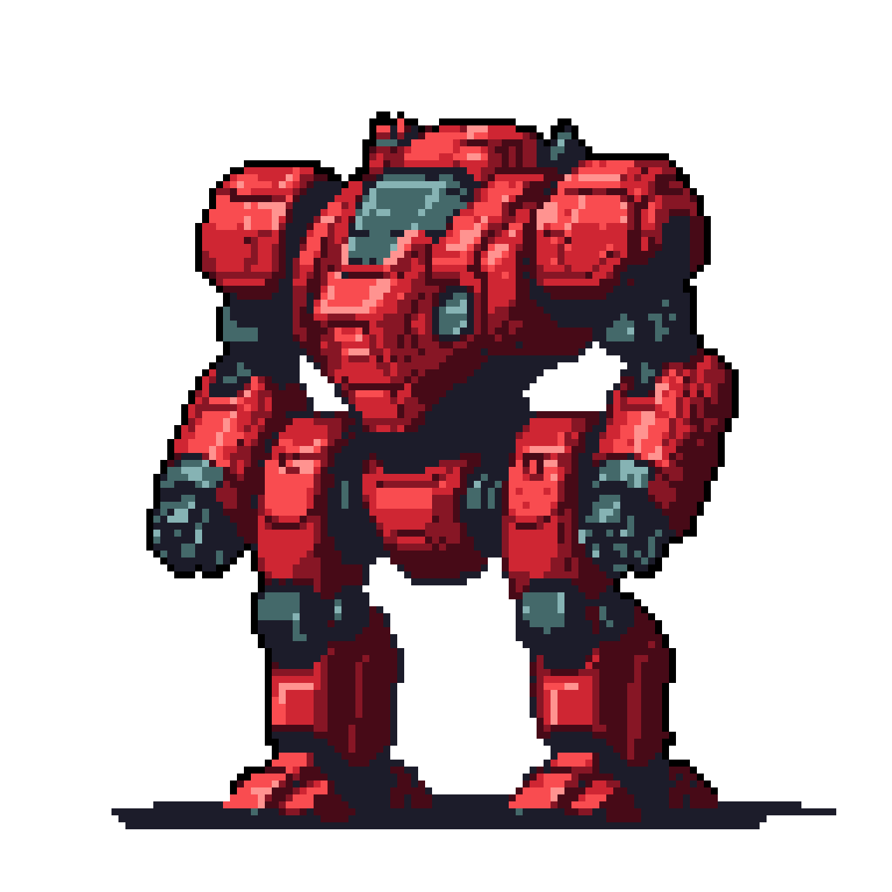 Red Mech Stands Ready: Retro-Futuristic Power