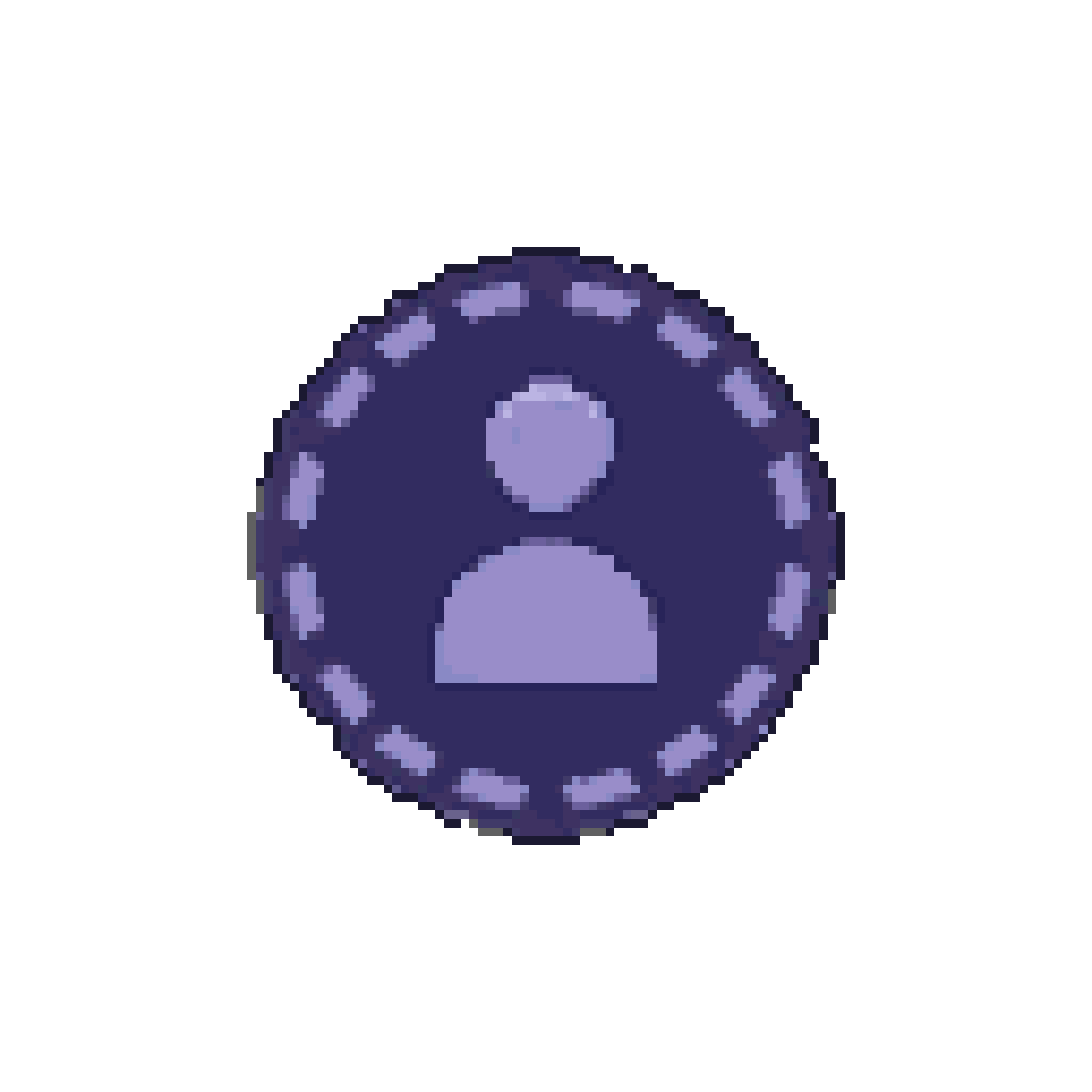 Community Member Icon: Purple Silhouette Inside Circle